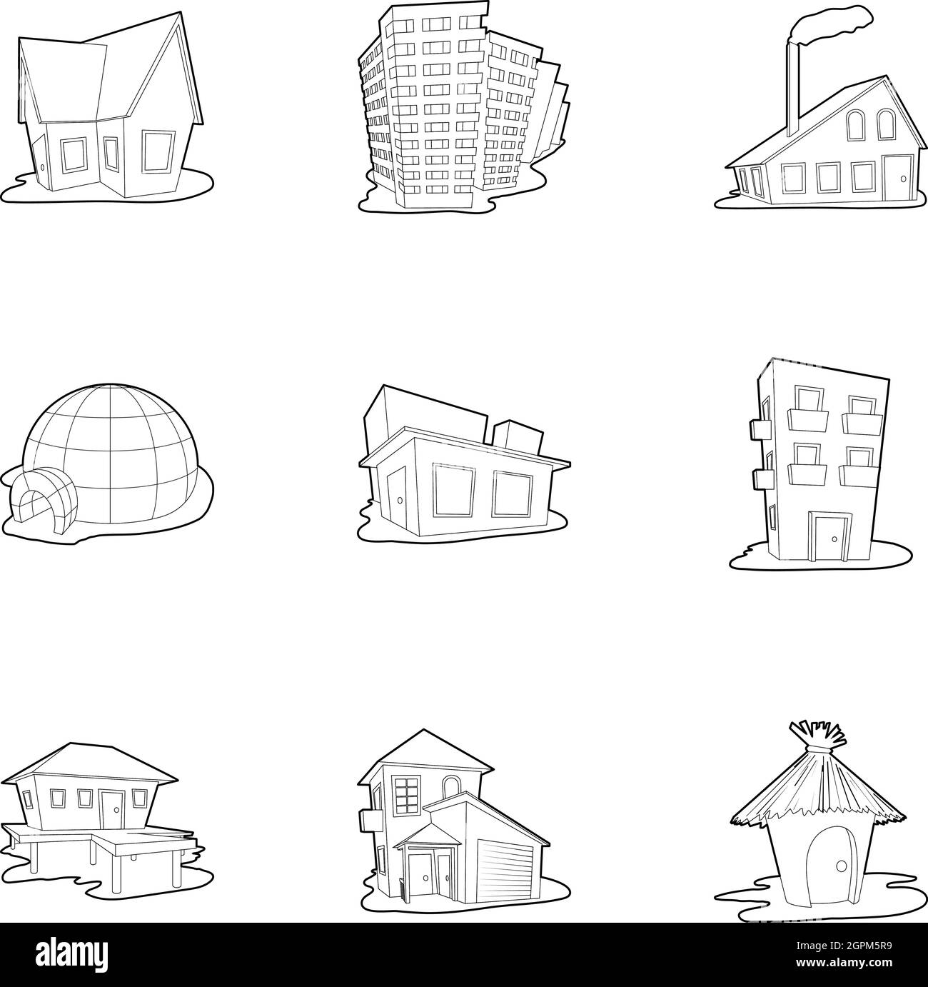 One story cottage Stock Vector Images - Alamy