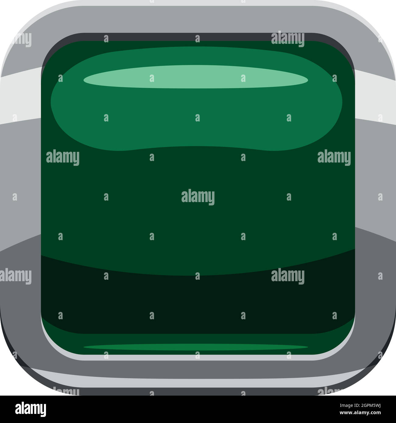 Dark green square button icon, cartoon style Stock Vector Image & Art ...