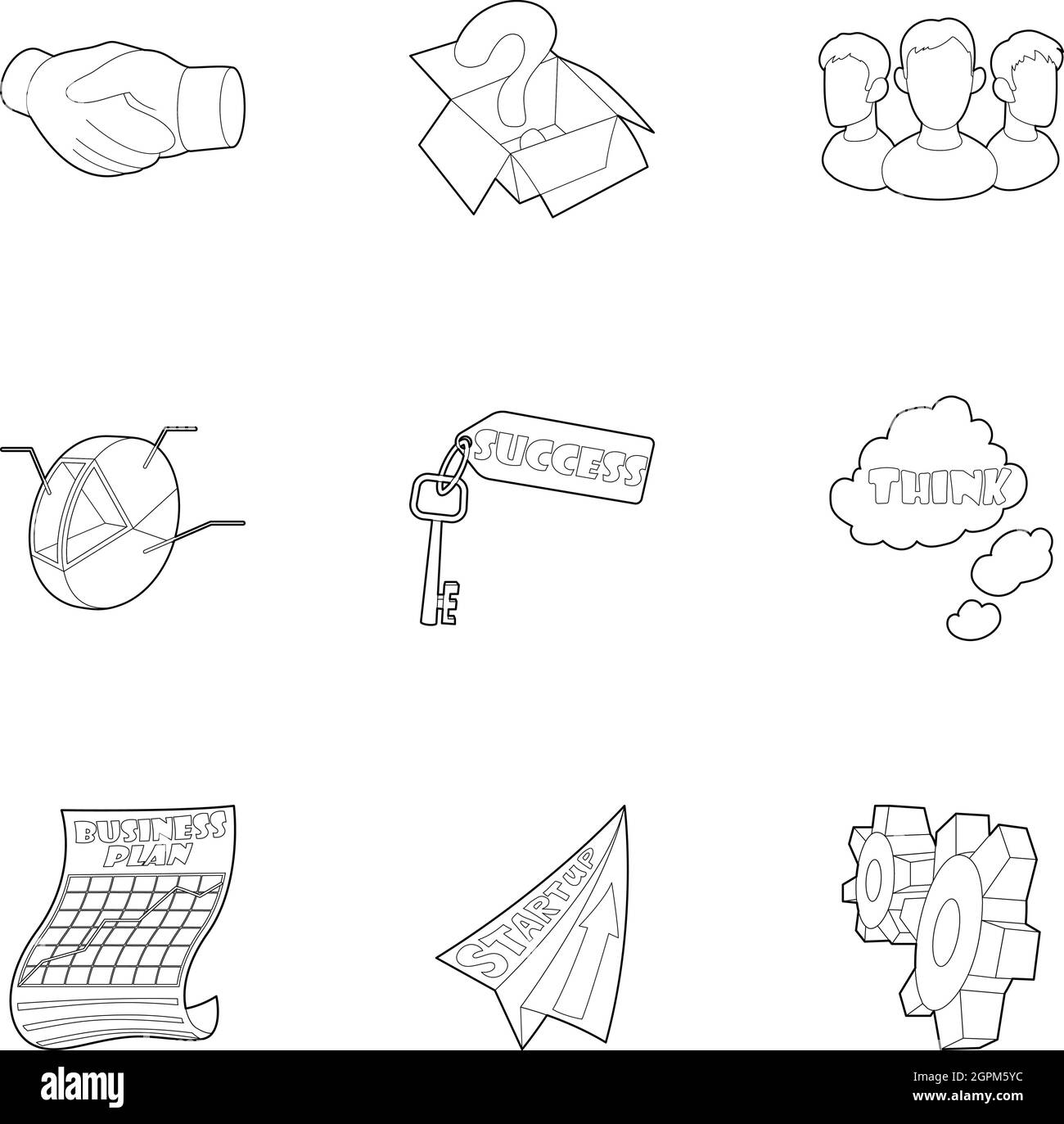 Startup team icon outline Black and White Stock Photos & Images - Alamy