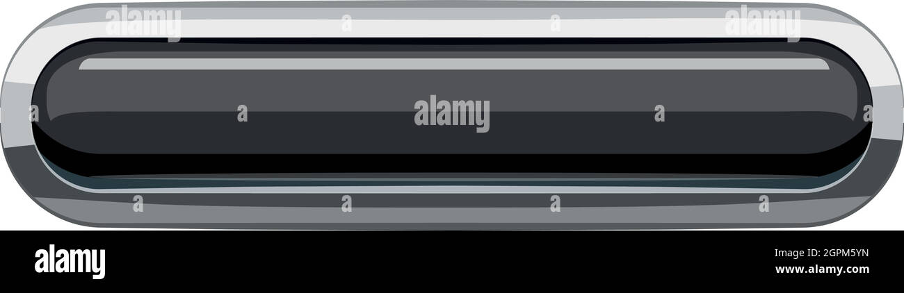 Black rectangular button icon, cartoon style Stock Vector Image & Art ...