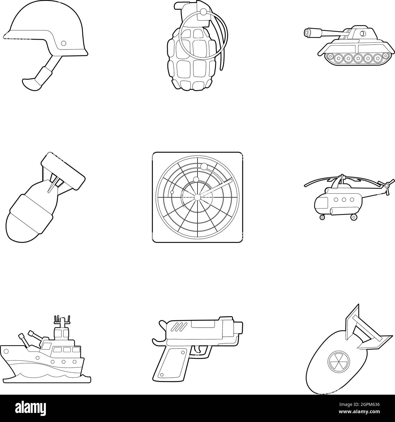 War equipment icons set, outline style Stock Vector Image & Art - Alamy
