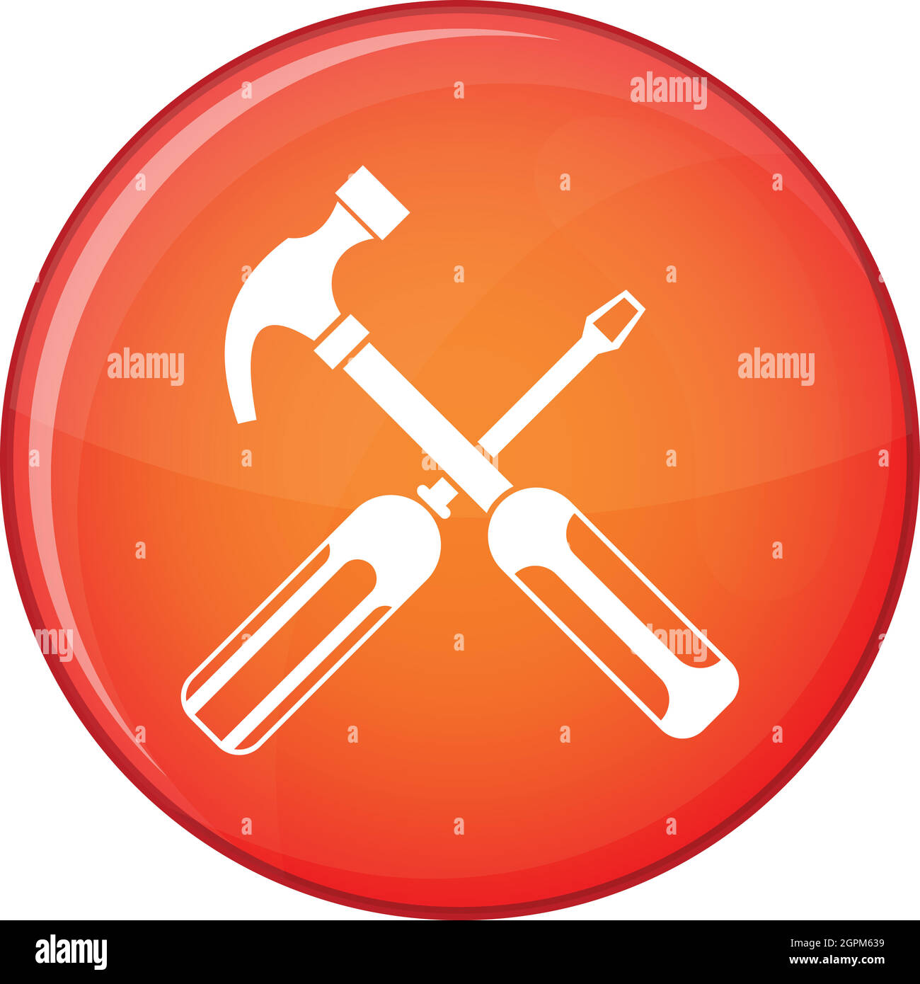 Hammer and screwdriver icon, flat style Stock Vector Image & Art - Alamy