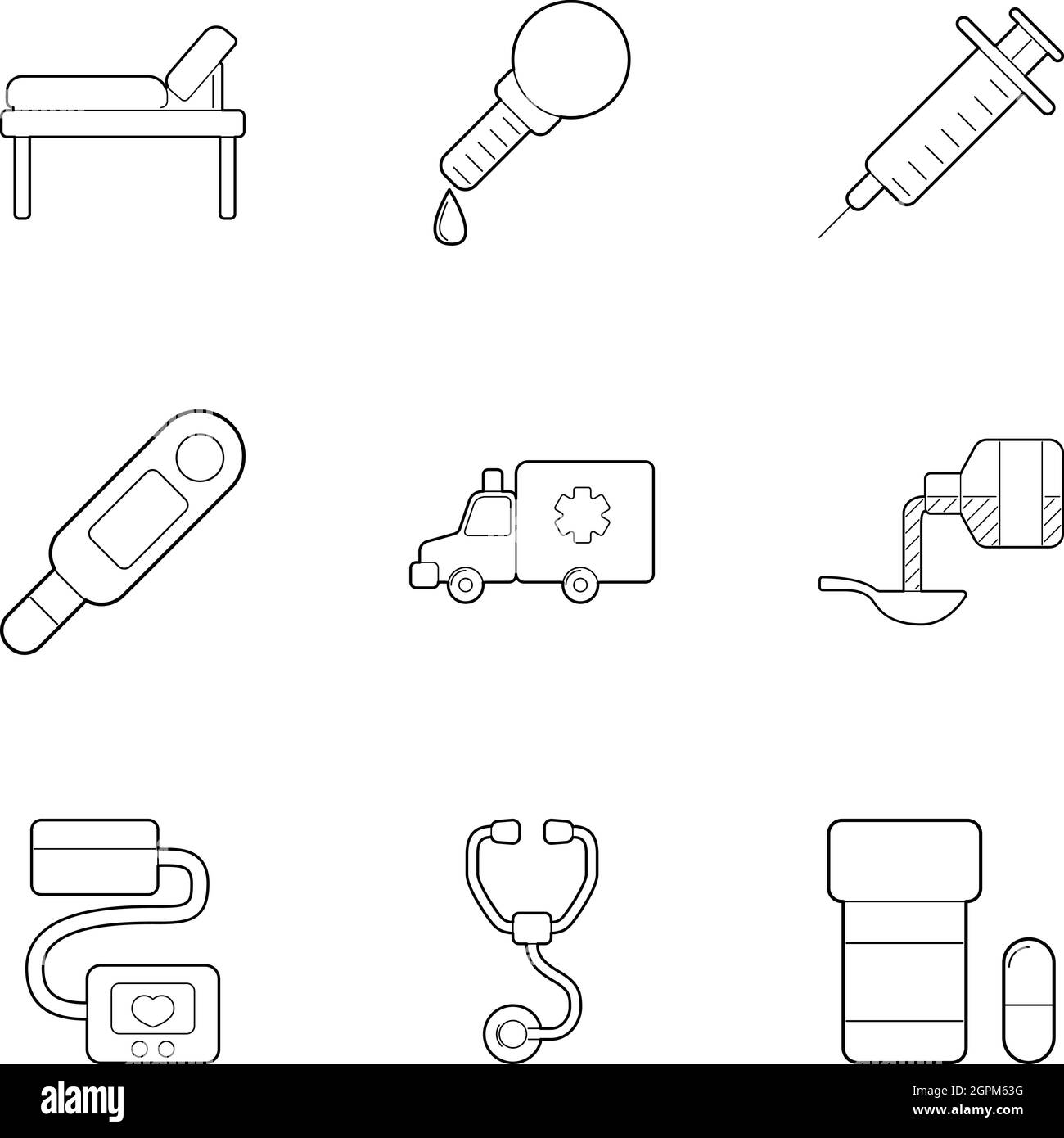 Care of patients icons set, outline style Stock Vector Image & Art - Alamy