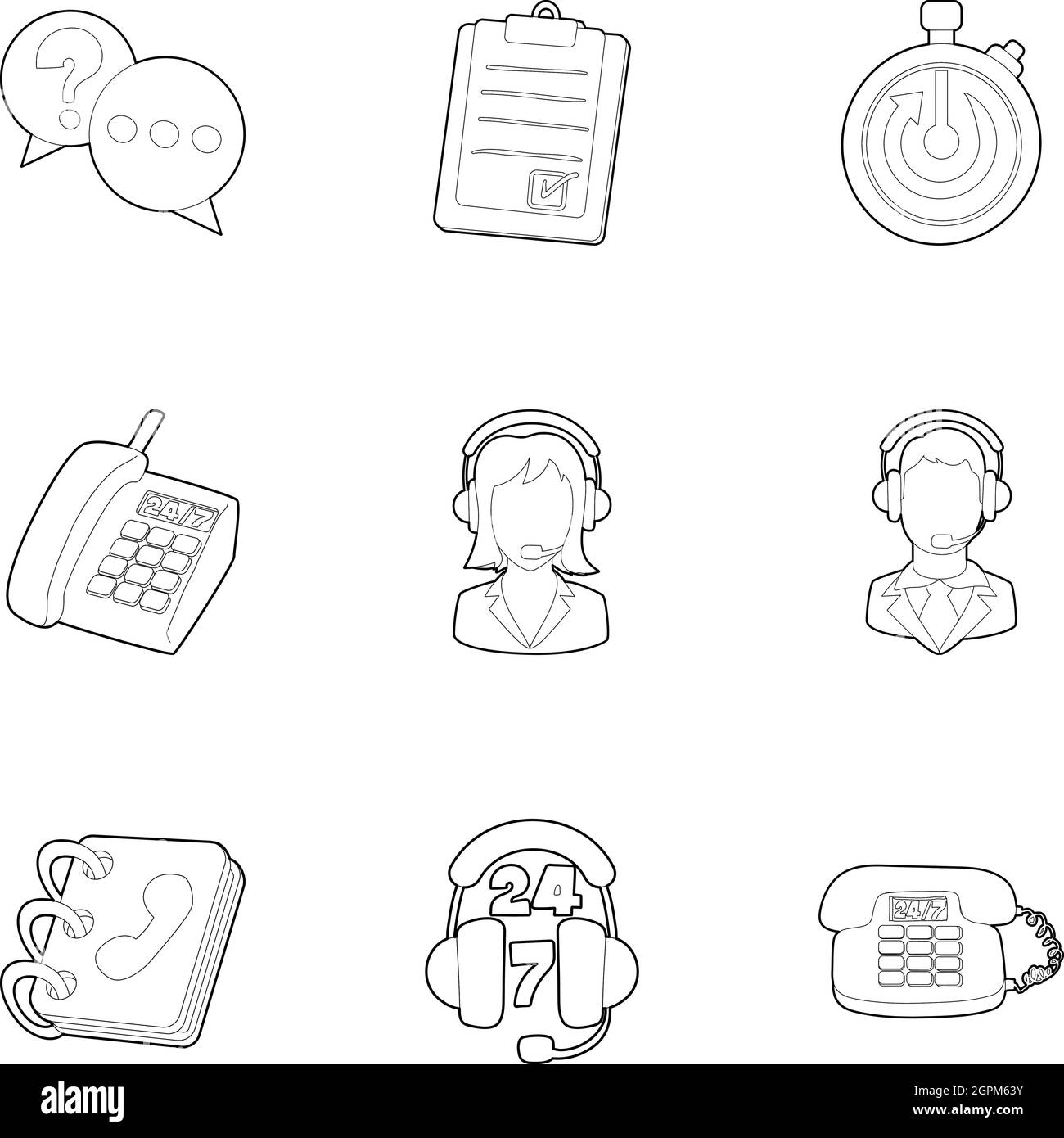 Consultation icons set, outline style Stock Vector Image & Art - Alamy
