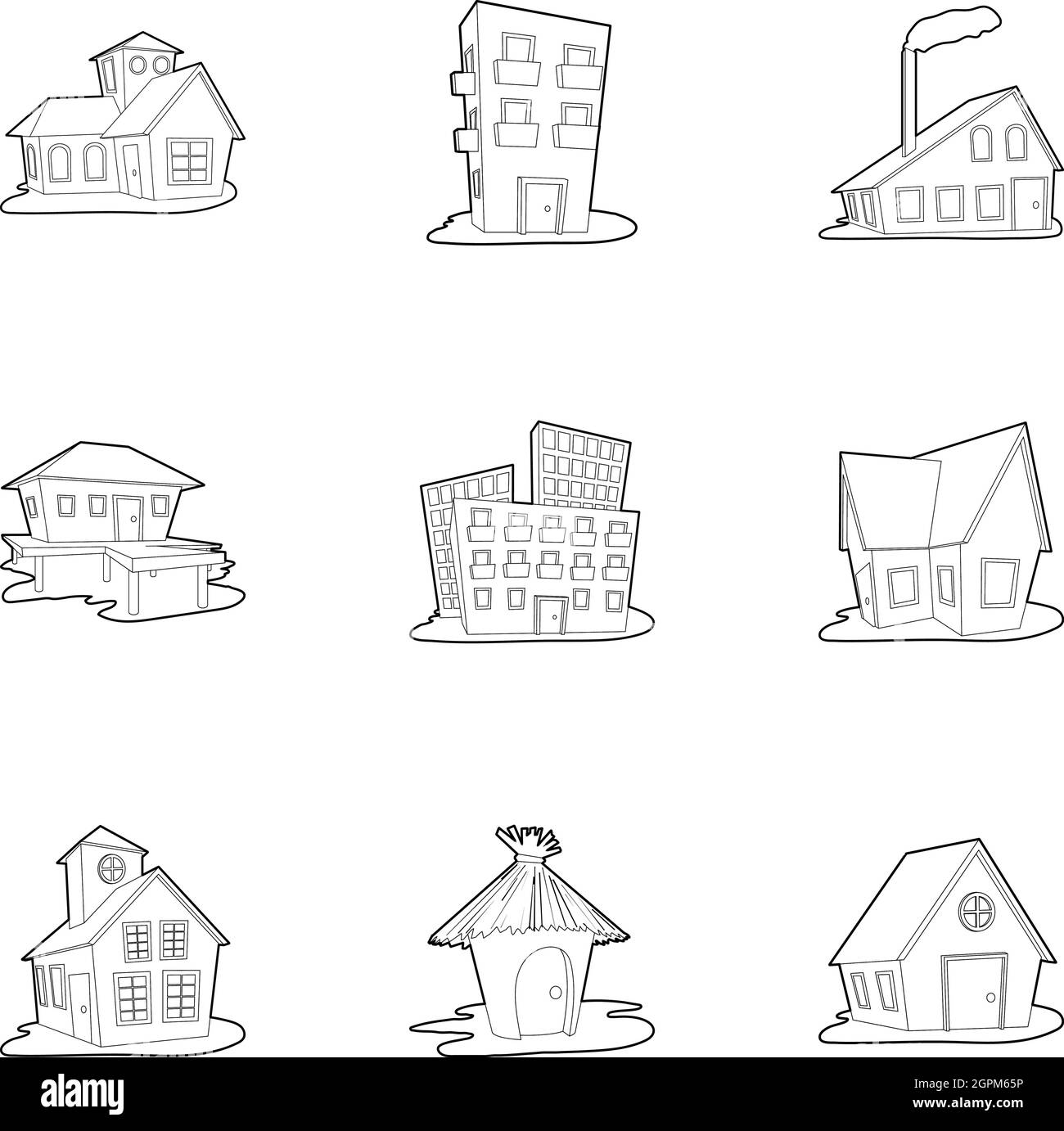 One house roof icon outline Stock Vector Images - Alamy