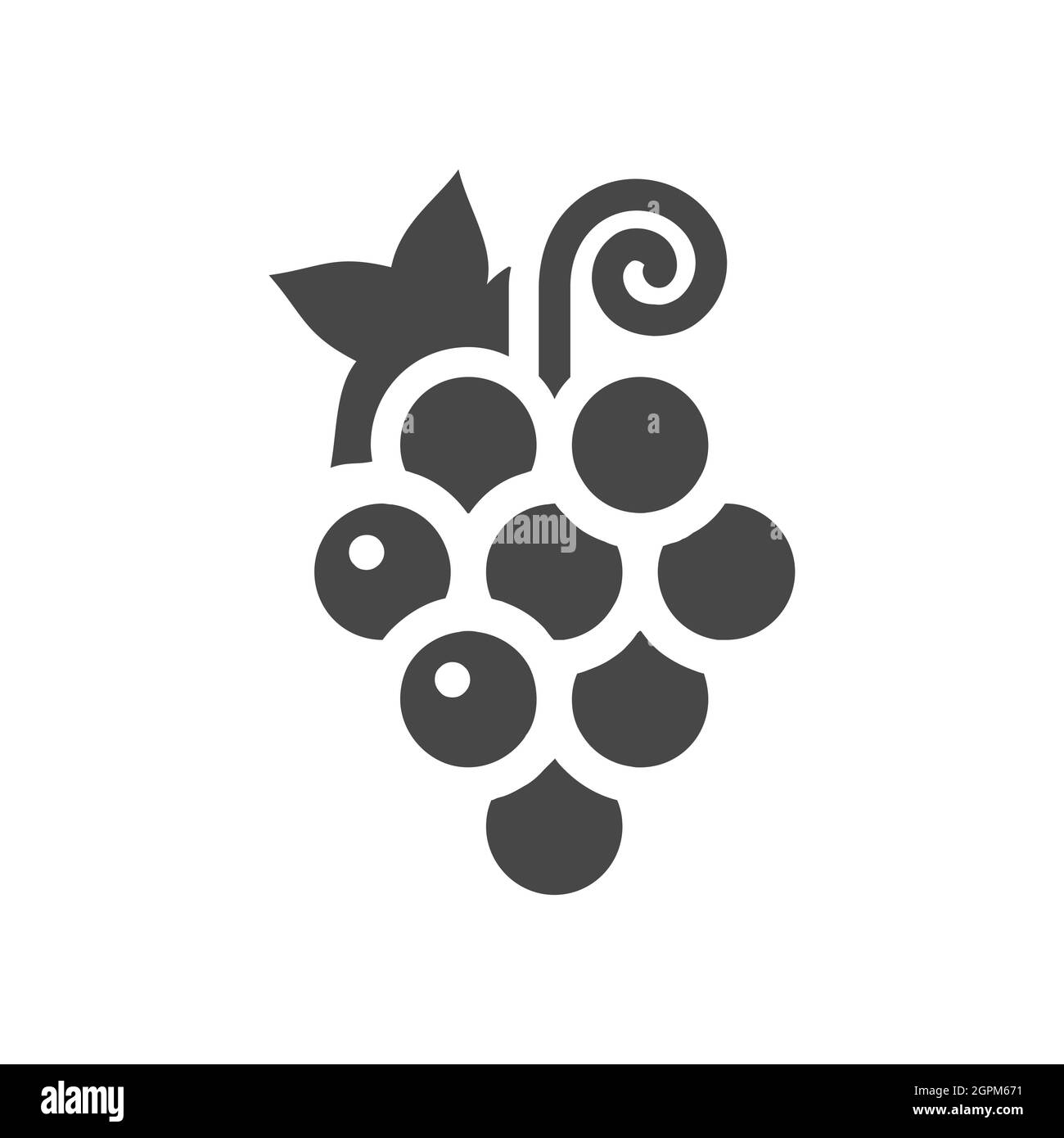 Grape with leaf black vector icon Stock Vector Image & Art - Alamy