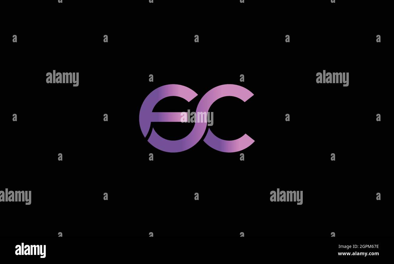 LETTERS EC LOGO DESIGN WITH NEGATIVE SPACE EFFECT FOR ILLUSTRATION USE ...