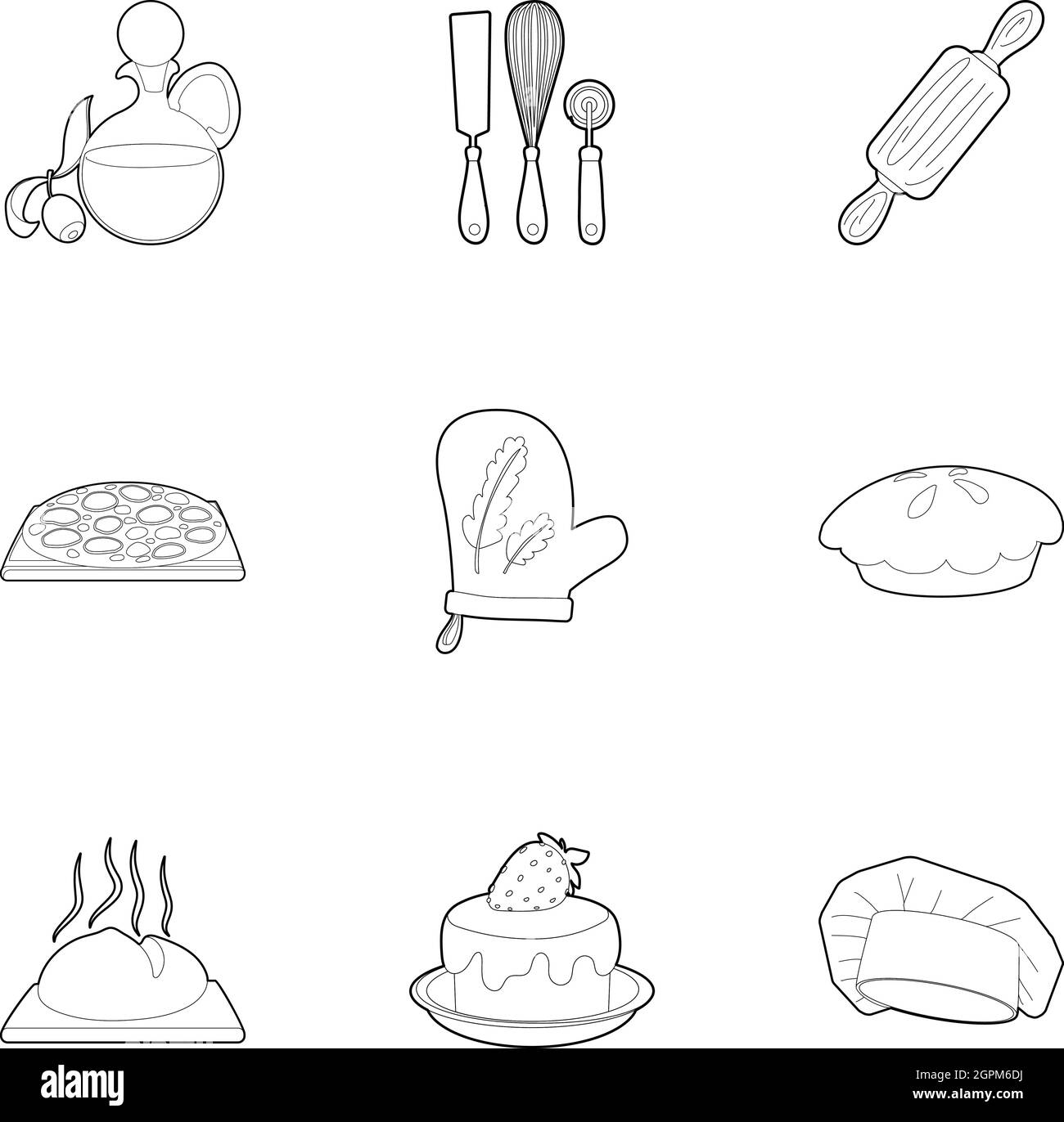 Pastries icons set, outline style Stock Vector Image & Art - Alamy