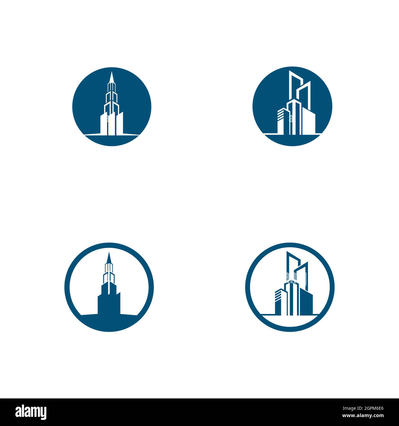 Modern simple square line art building vector Stock Vector Image & Art ...