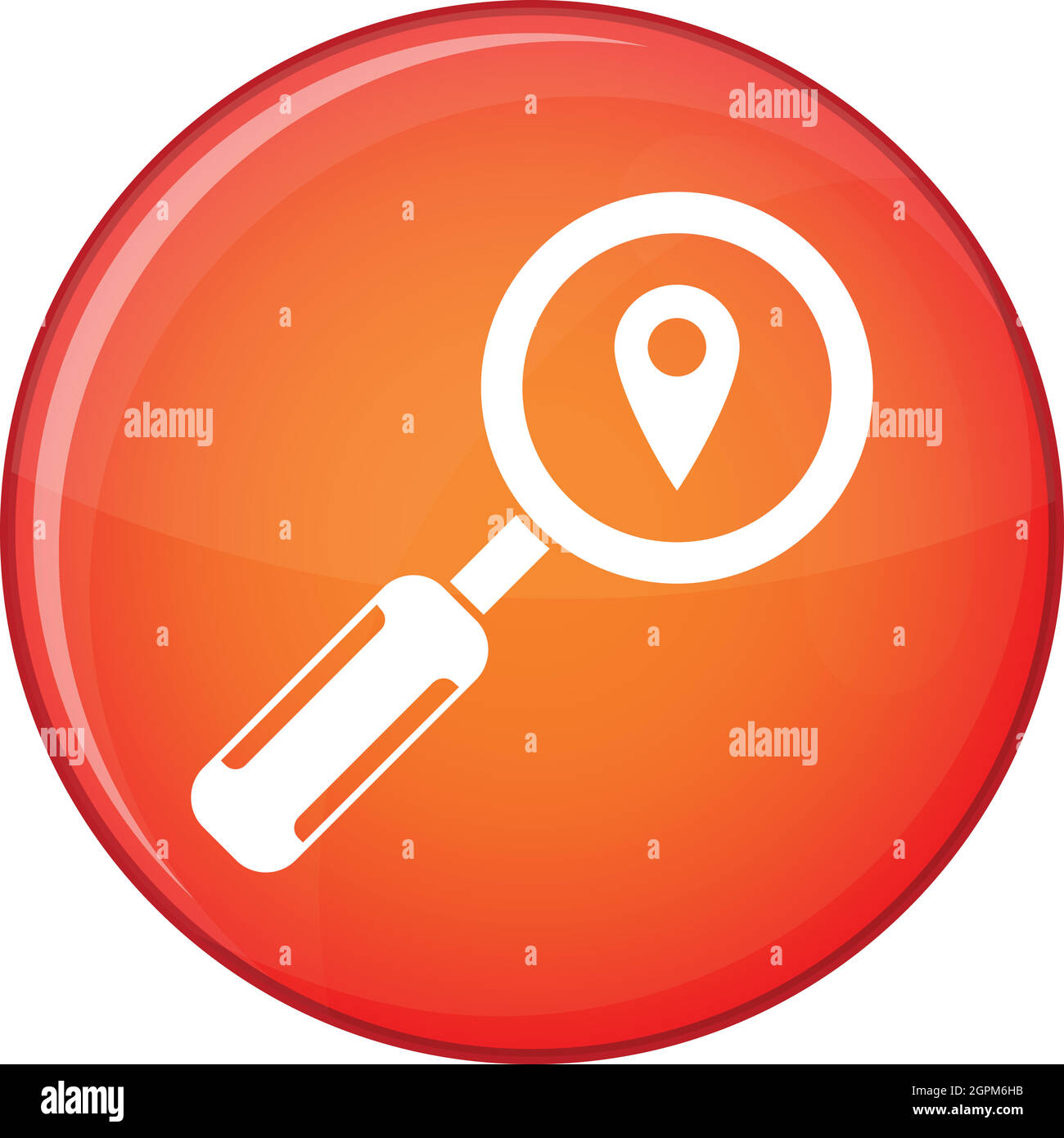 Magnifying glass and location icon, flat style Stock Vector Image & Art ...