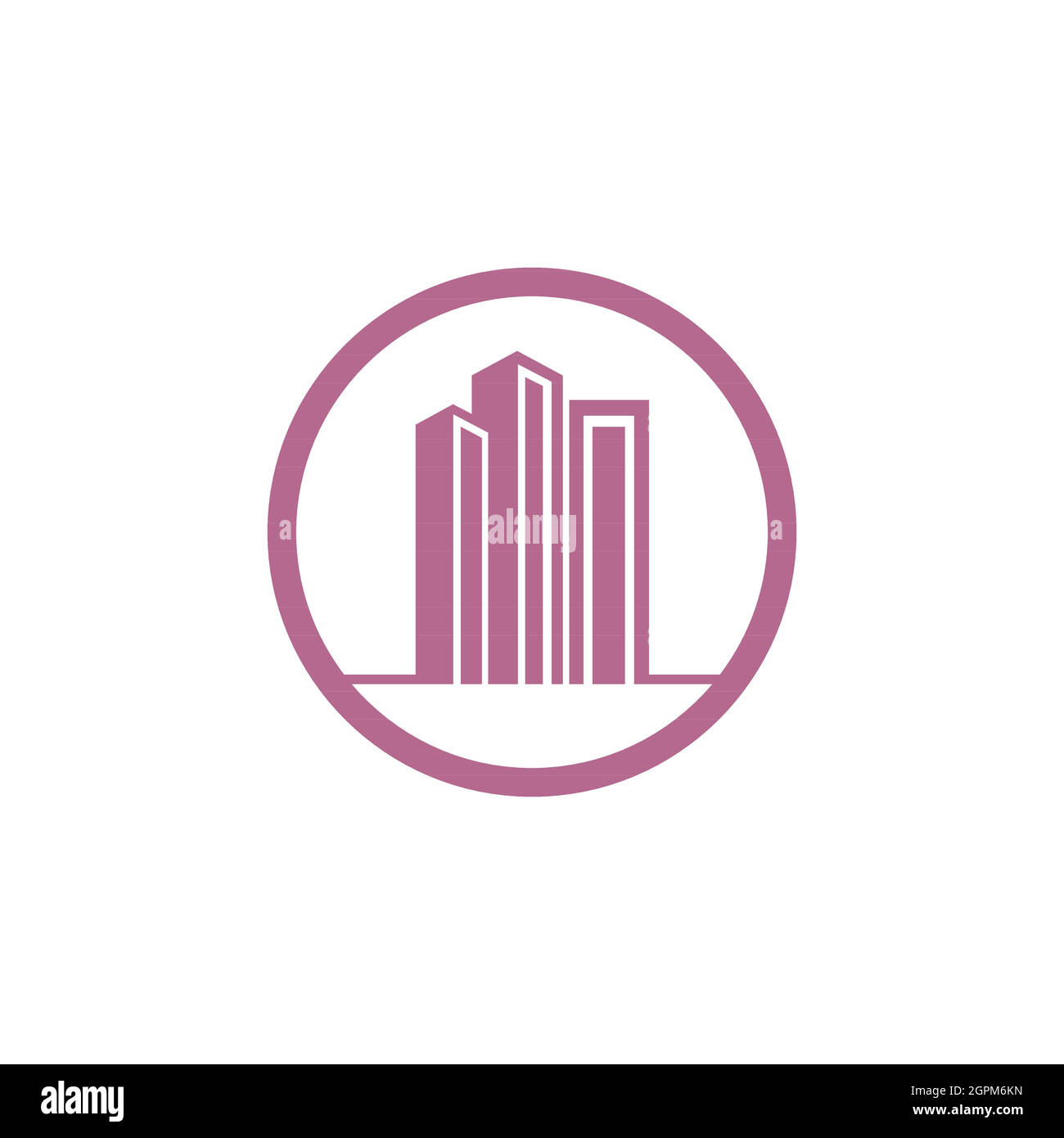Modern simple square line art building vector Stock Vector Image & Art ...
