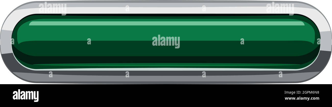 Dark green rectangular button icon, cartoon style Stock Vector Image ...