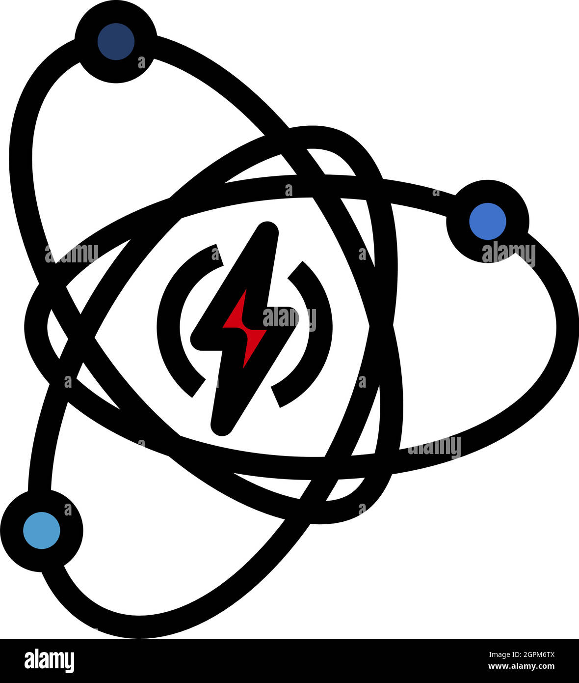 Atomic structure model orbiting Stock Vector Images - Alamy