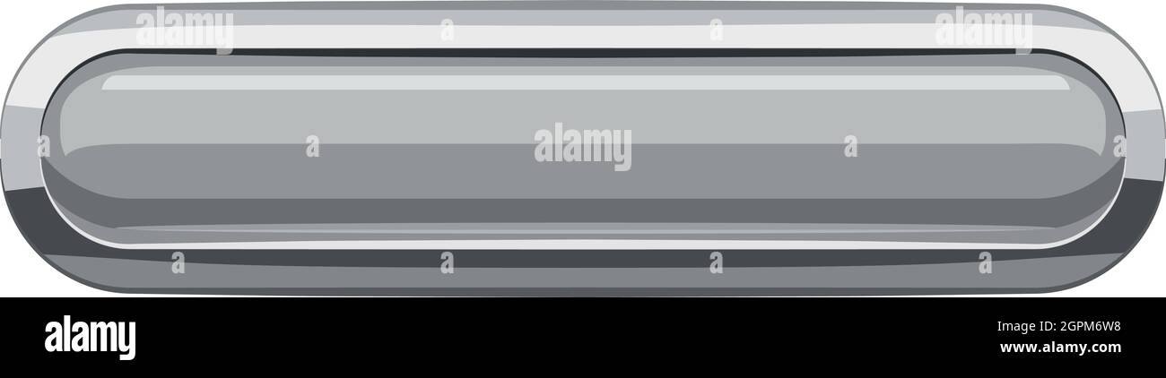 Gray rectangular button icon, cartoon style Stock Vector Image & Art ...