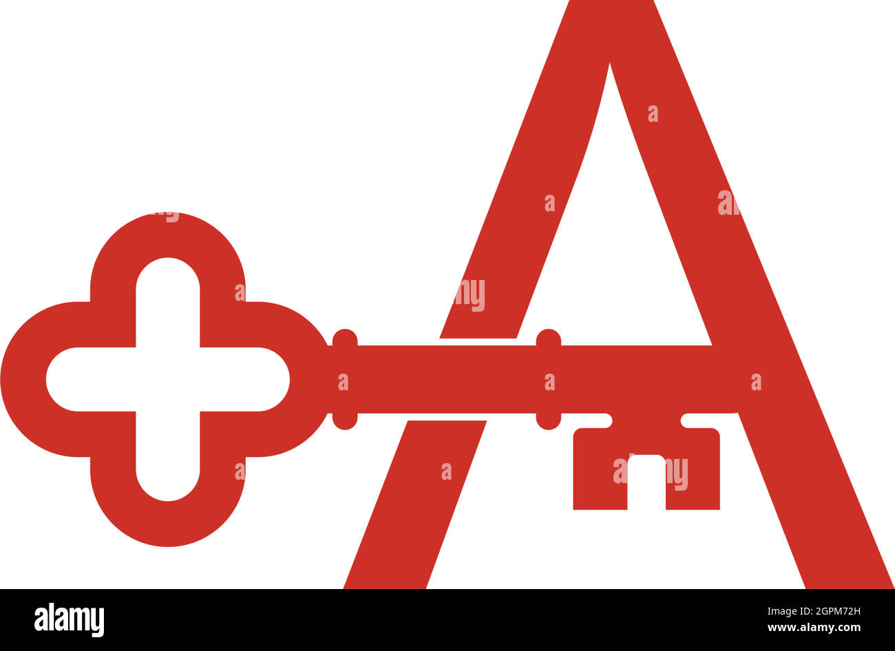 Letter A logo icon with key icon design symbol template Stock Vector ...