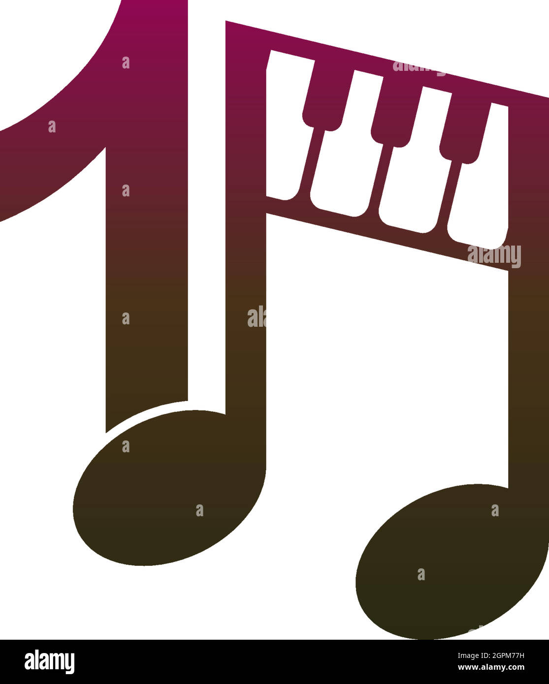 Number 1 logo icon with musical note design symbol template Stock ...