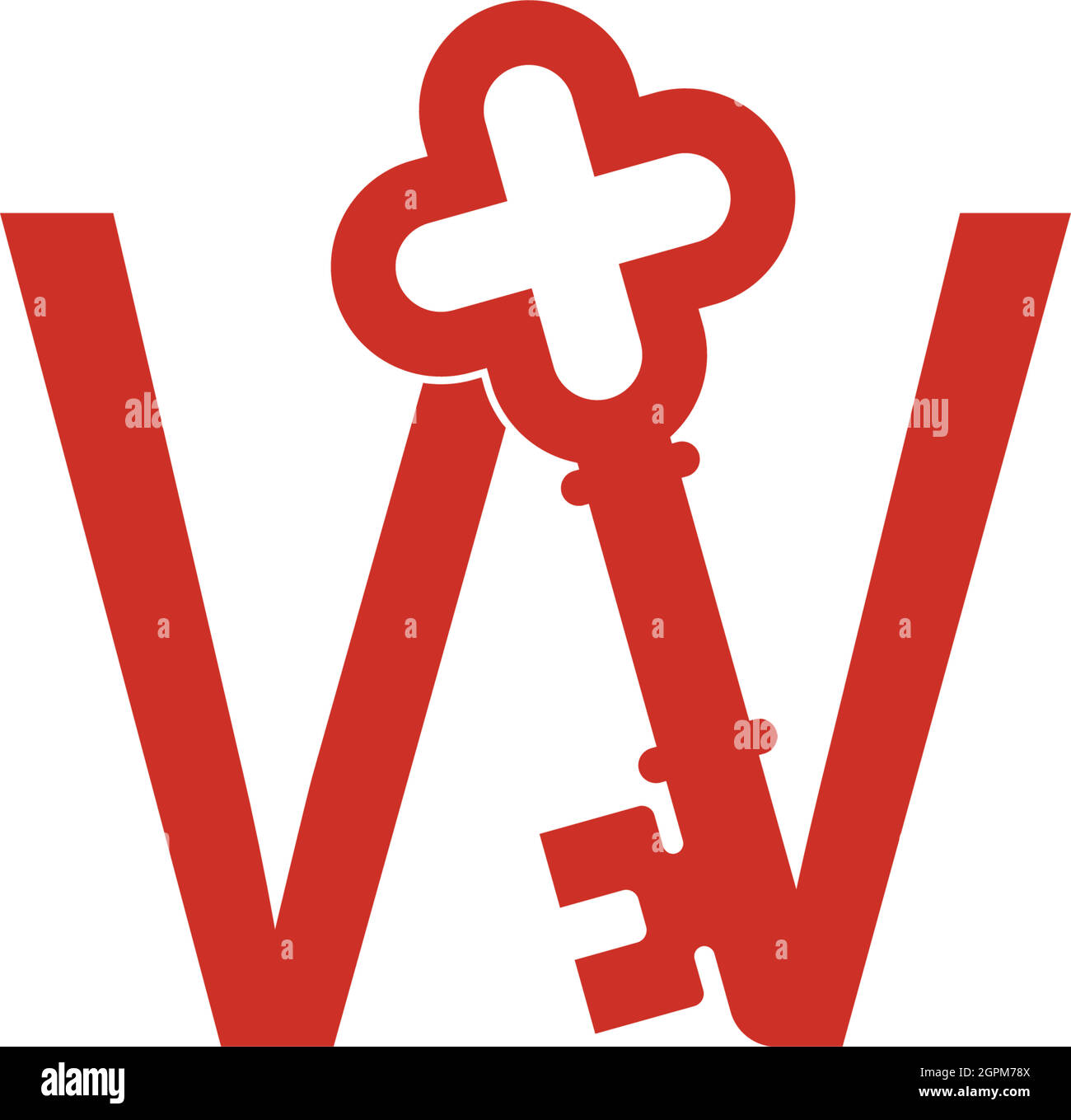 Letter W logo icon with key icon design symbol template Stock Vector ...