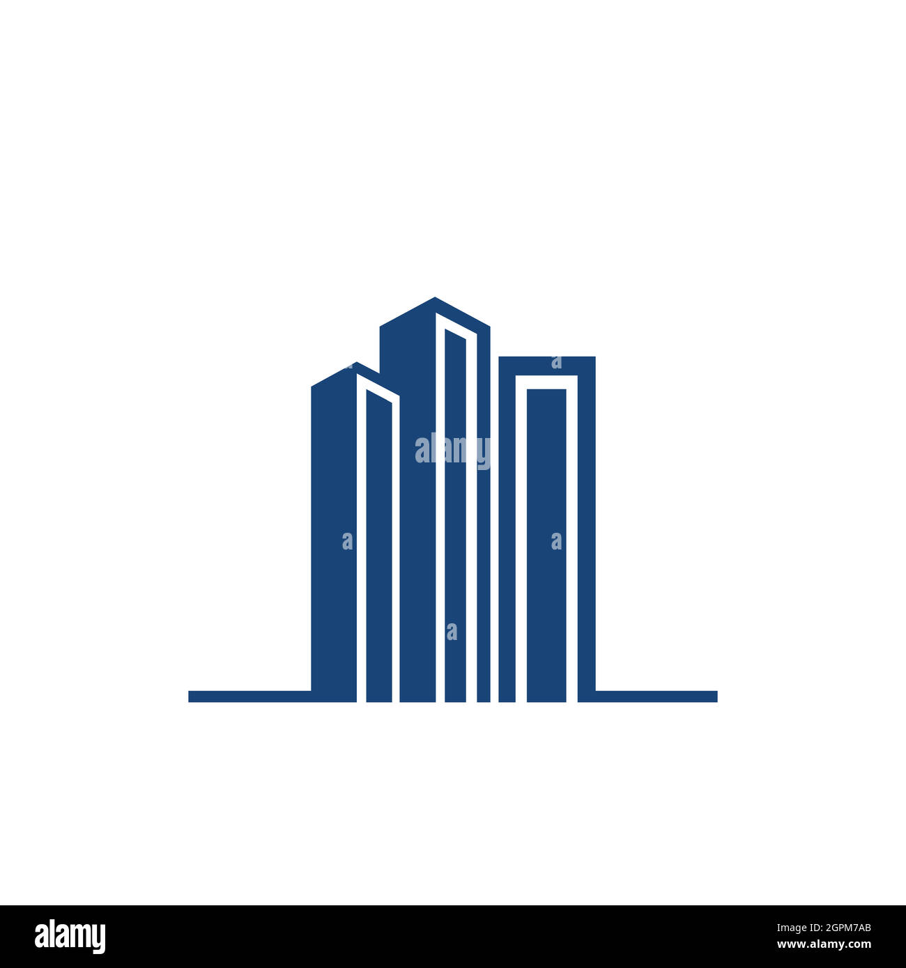 Modern simple square line art building vector Stock Vector Image & Art ...