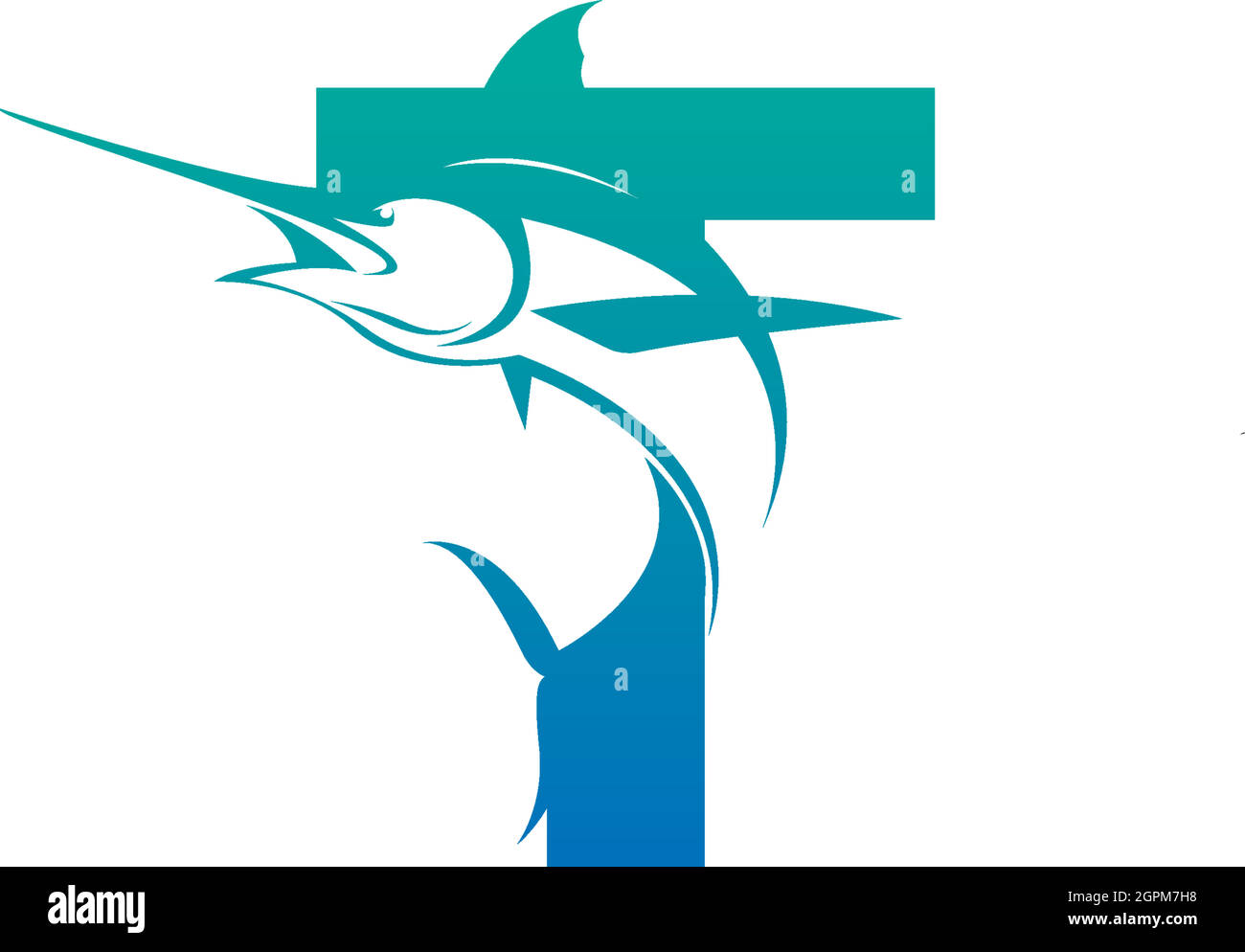 Letter T logo icon with fish design symbol template Stock Vector Image ...