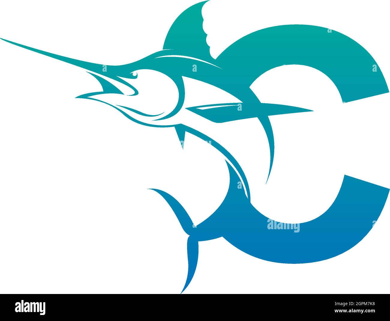 Letter C logo icon with fish design symbol template Stock Vector Image ...