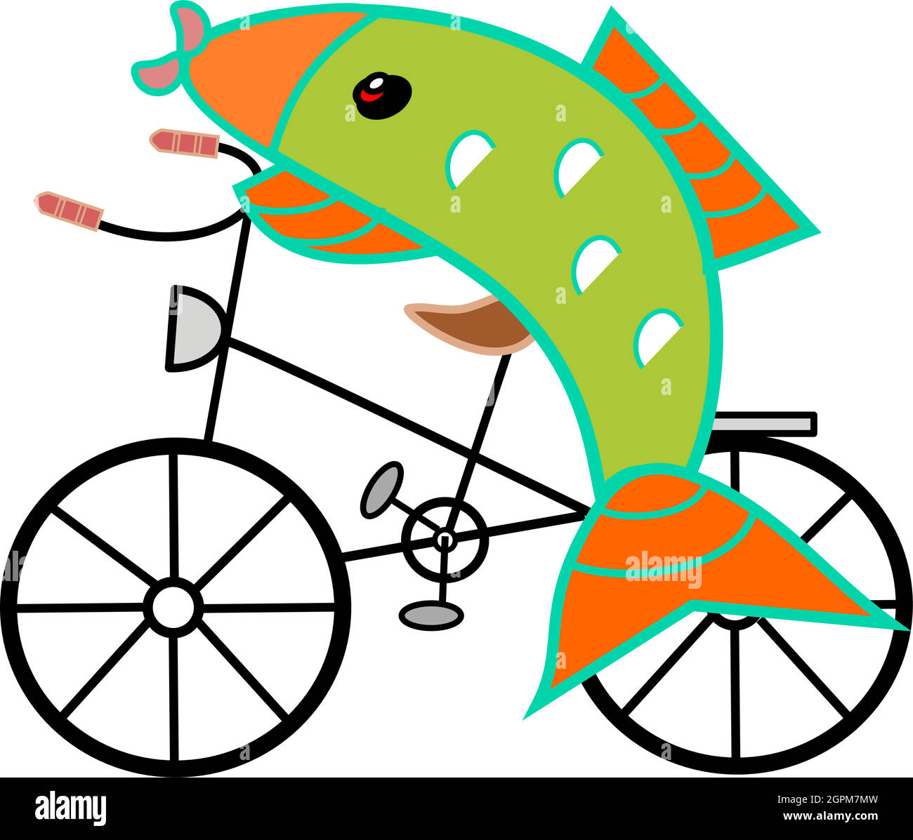 Fish on the bike Stock Vector Image & Art - Alamy