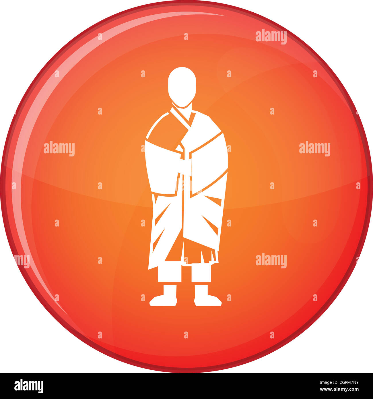 Buddhist monk icon, flat style Stock Vector Image & Art - Alamy