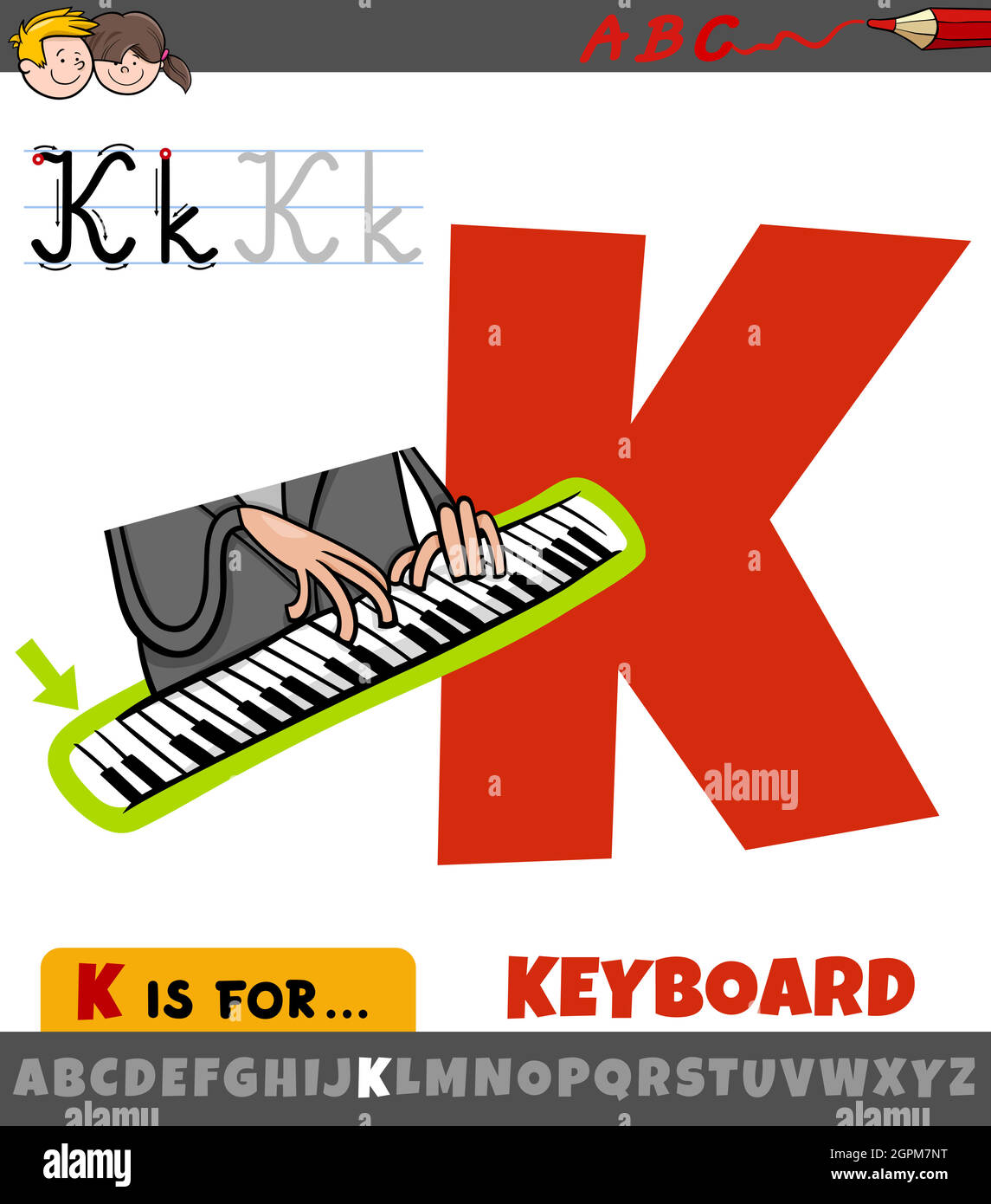 letter K from alphabet with keyboard word Stock Vector Image & Art - Alamy