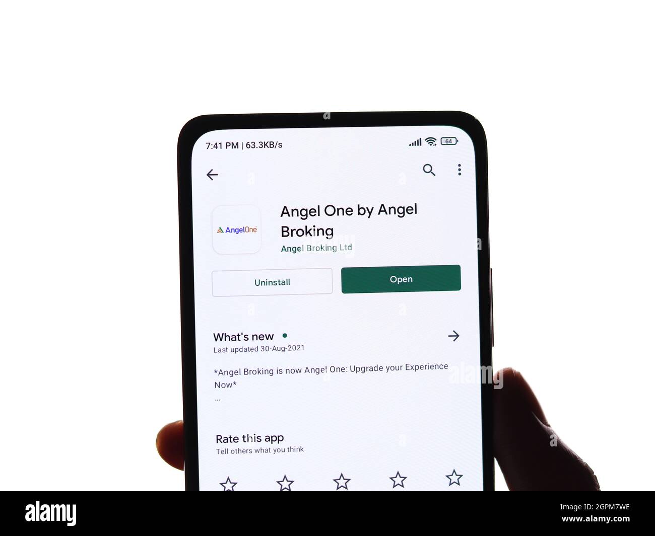 West Bangal, India - August 21, 2021 : Angel one logo on phone screen ...