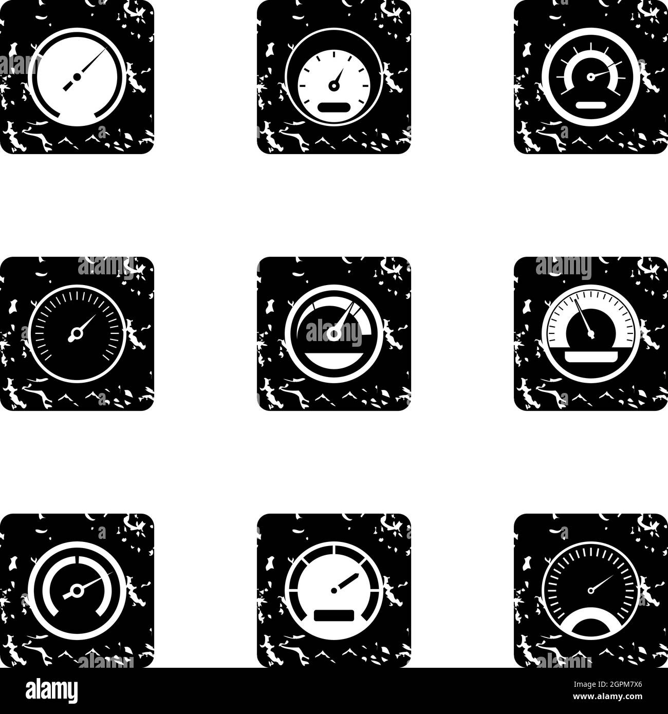 Speed measurement icons set, grunge style Stock Vector Image & Art - Alamy