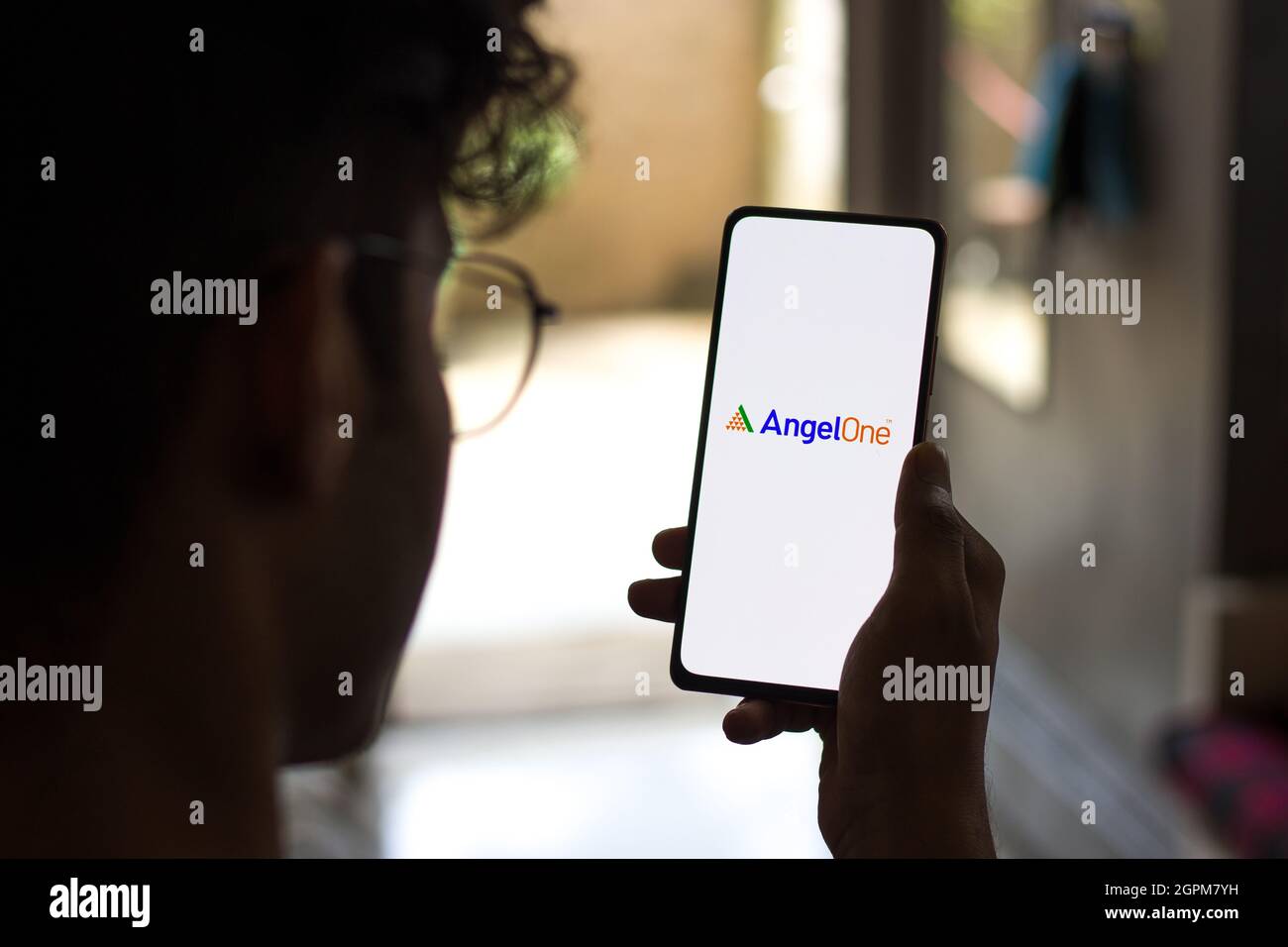West Bangal, India - August 21, 2021 : Angel one logo on phone screen ...