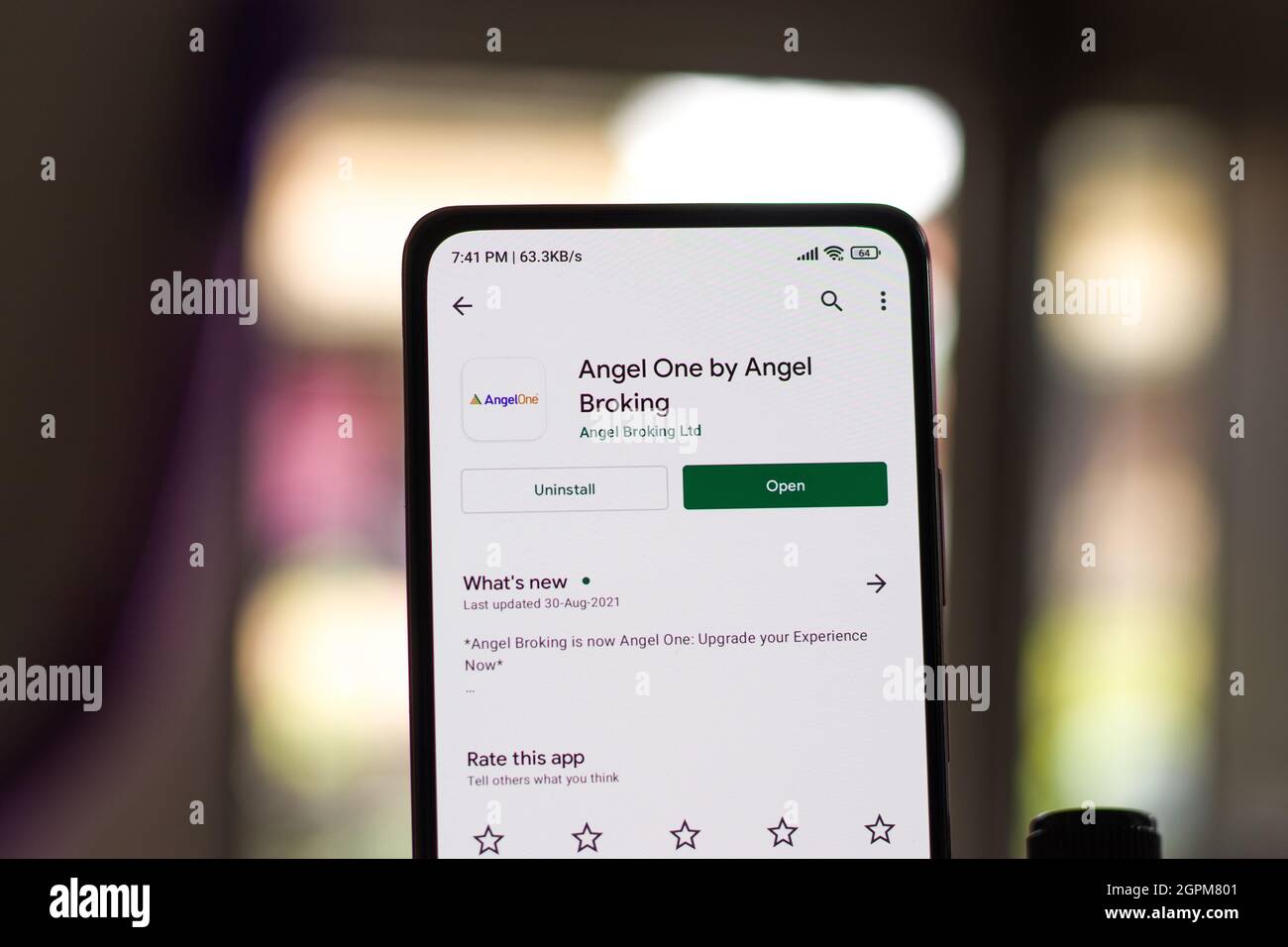 West Bangal, India - August 21, 2021 : Angel one logo on phone screen ...