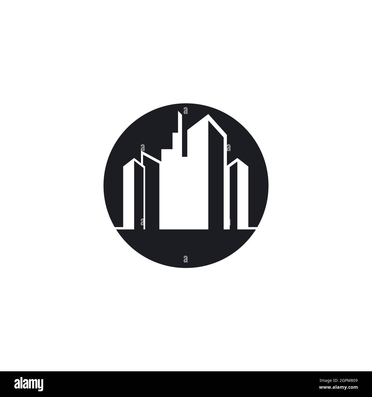 Modern simple square line art building vector Stock Vector Image & Art ...