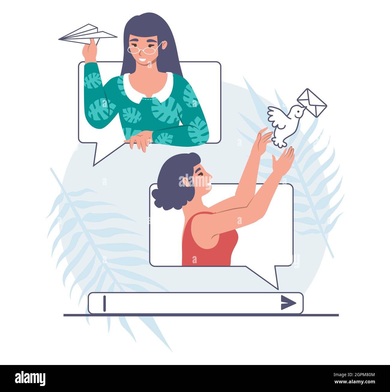 Conversation between two women Cut Out Stock Images & Pictures - Alamy