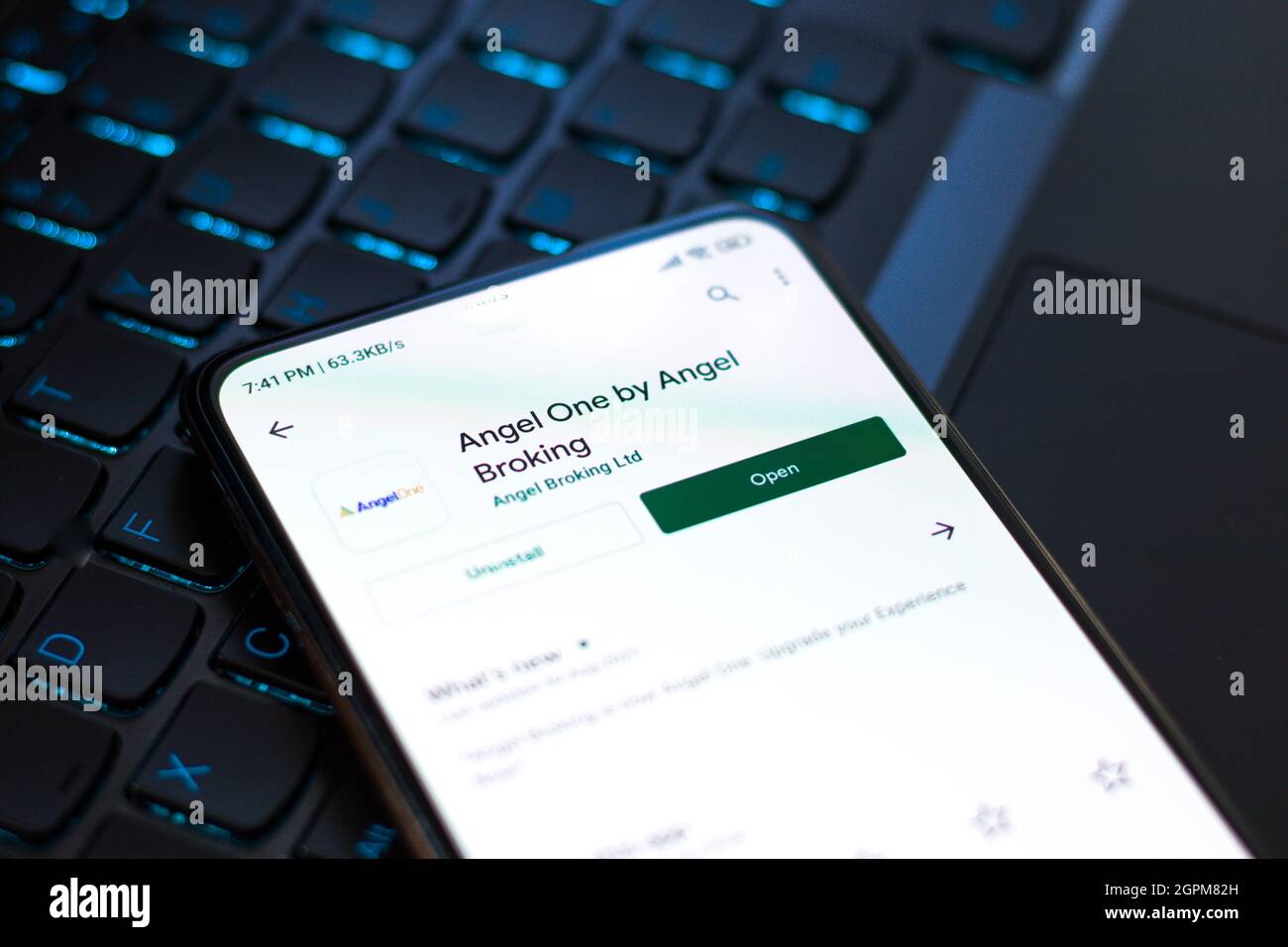 West Bangal, India - August 21, 2021 : Angel one logo on phone screen ...