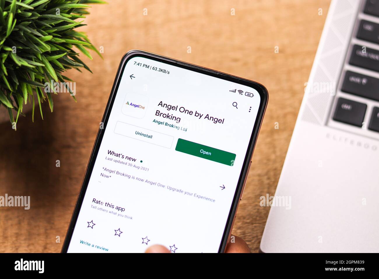 West Bangal, India - August 21, 2021 : Angel one logo on phone screen ...