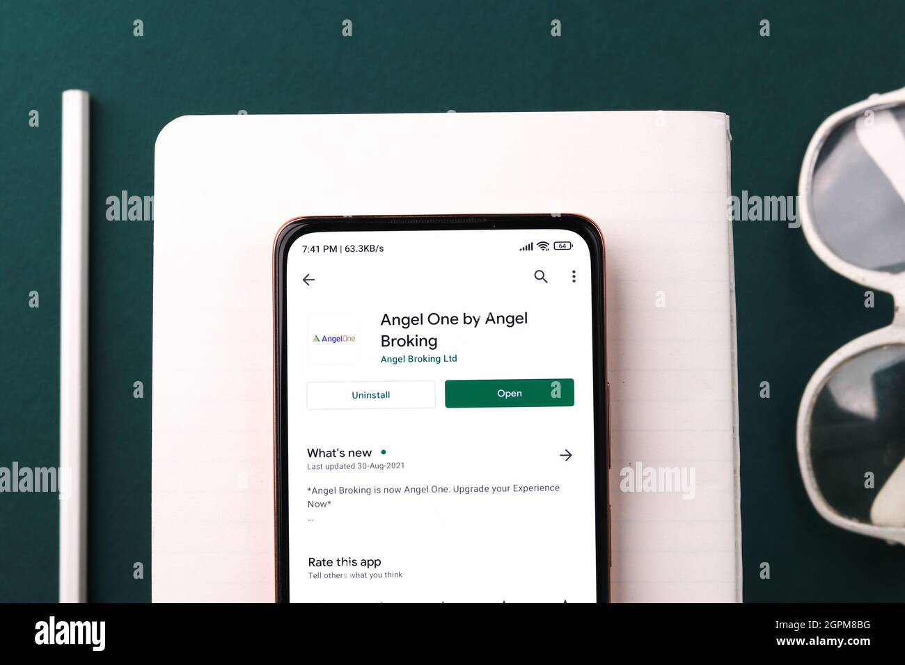 West Bangal, India - August 21, 2021 : Angel one logo on phone screen ...