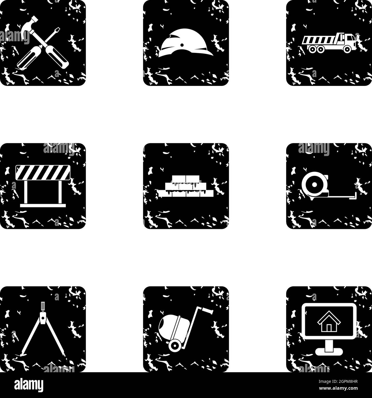 Icon construction tools Black and White Stock Photos & Images - Alamy