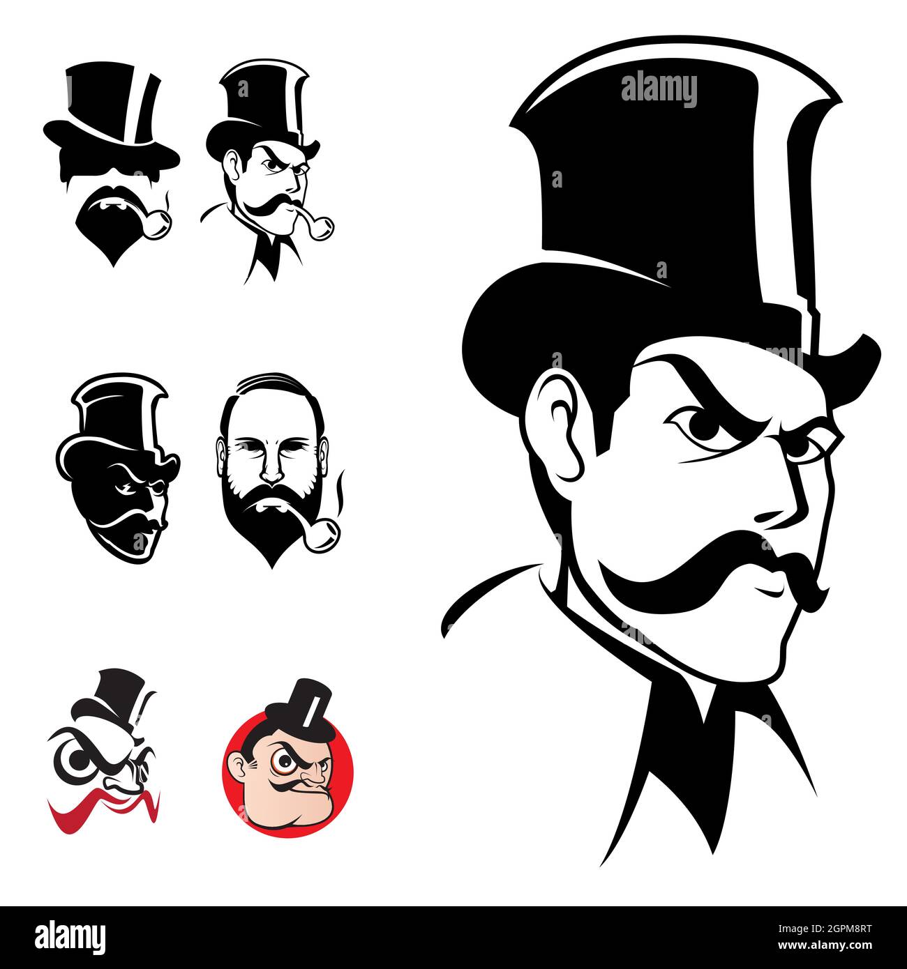 gentleman head symbol set vector illustration for design element Stock ...