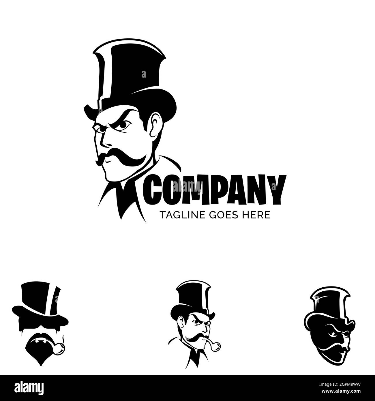 gentleman head symbol set vector illustration for design element Stock ...