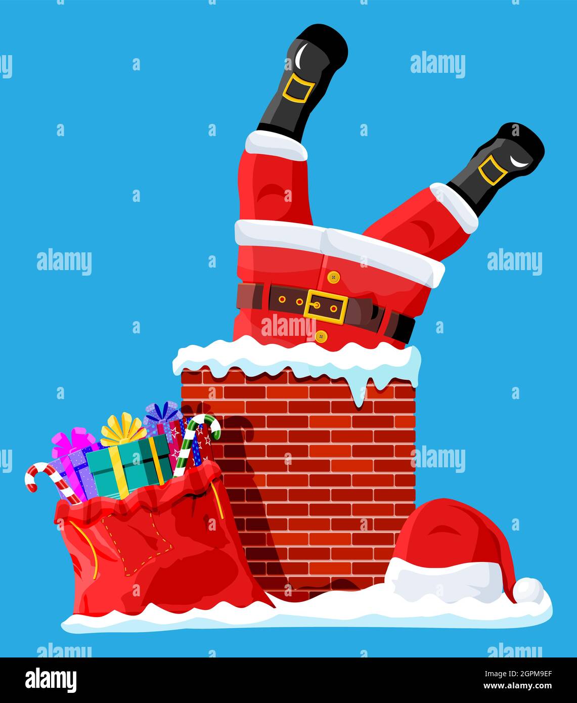 Santa claus stuck in chimney hi-res stock photography and images - Alamy