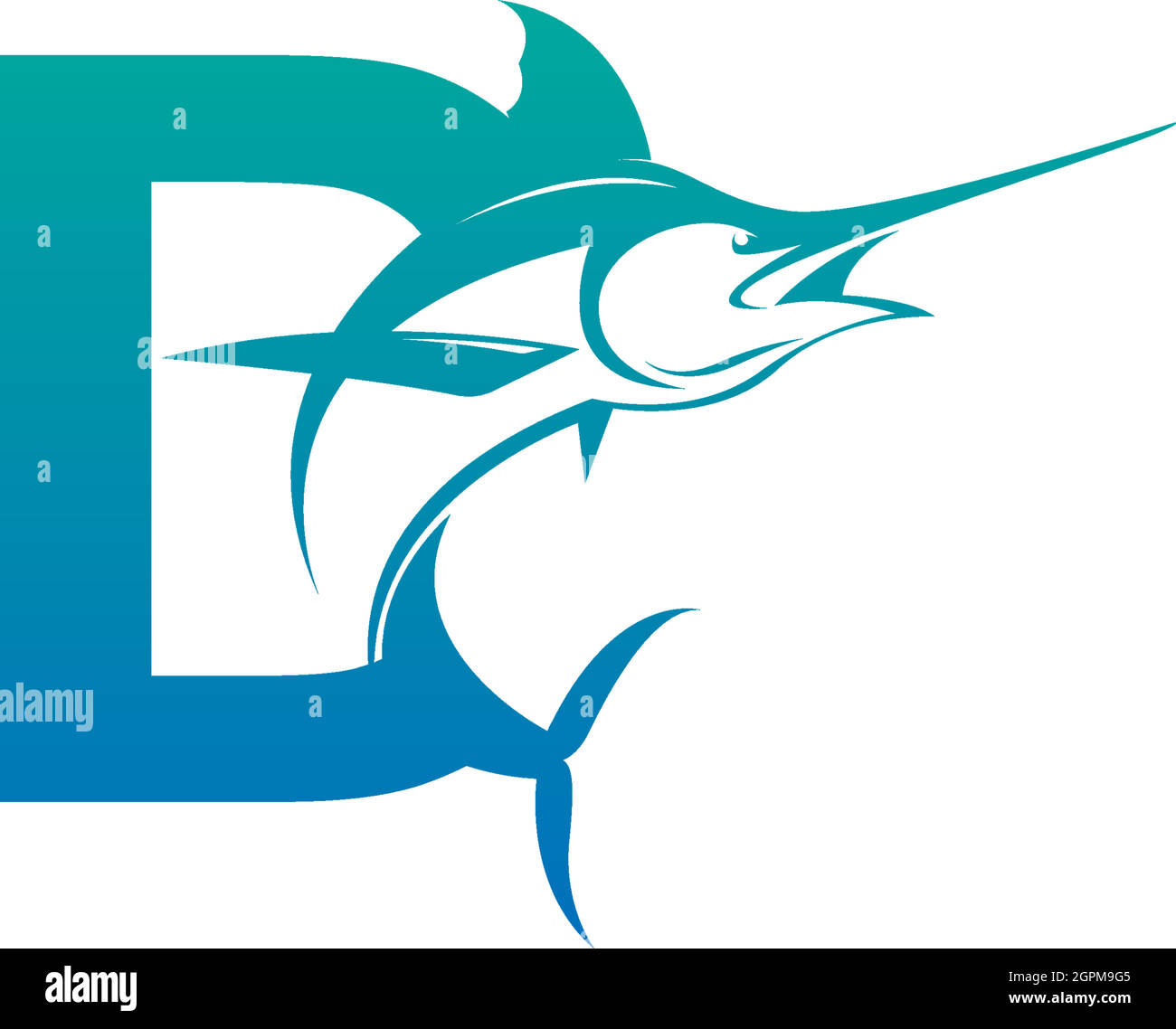 Letter d fish logo hi-res stock photography and images - Alamy