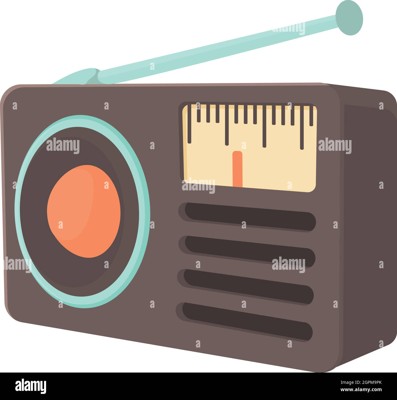 Retro radio receiver icon, cartoon style Stock Vector Image & Art - Alamy