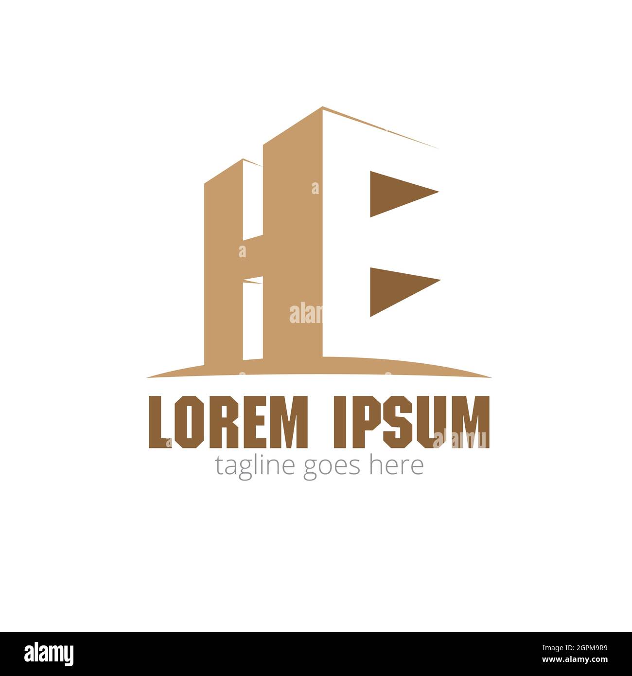 HE letter based symbol vector construction concept Stock Vector Image ...