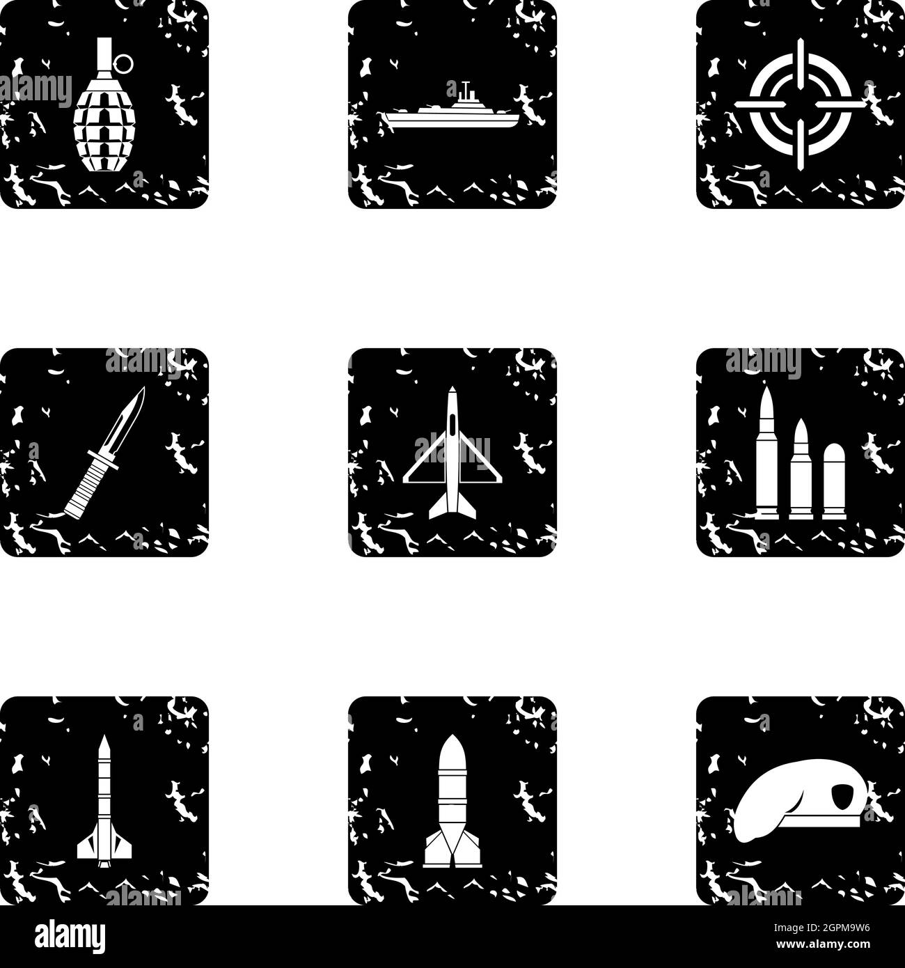 Military weapons icons hi-res stock photography and images - Alamy