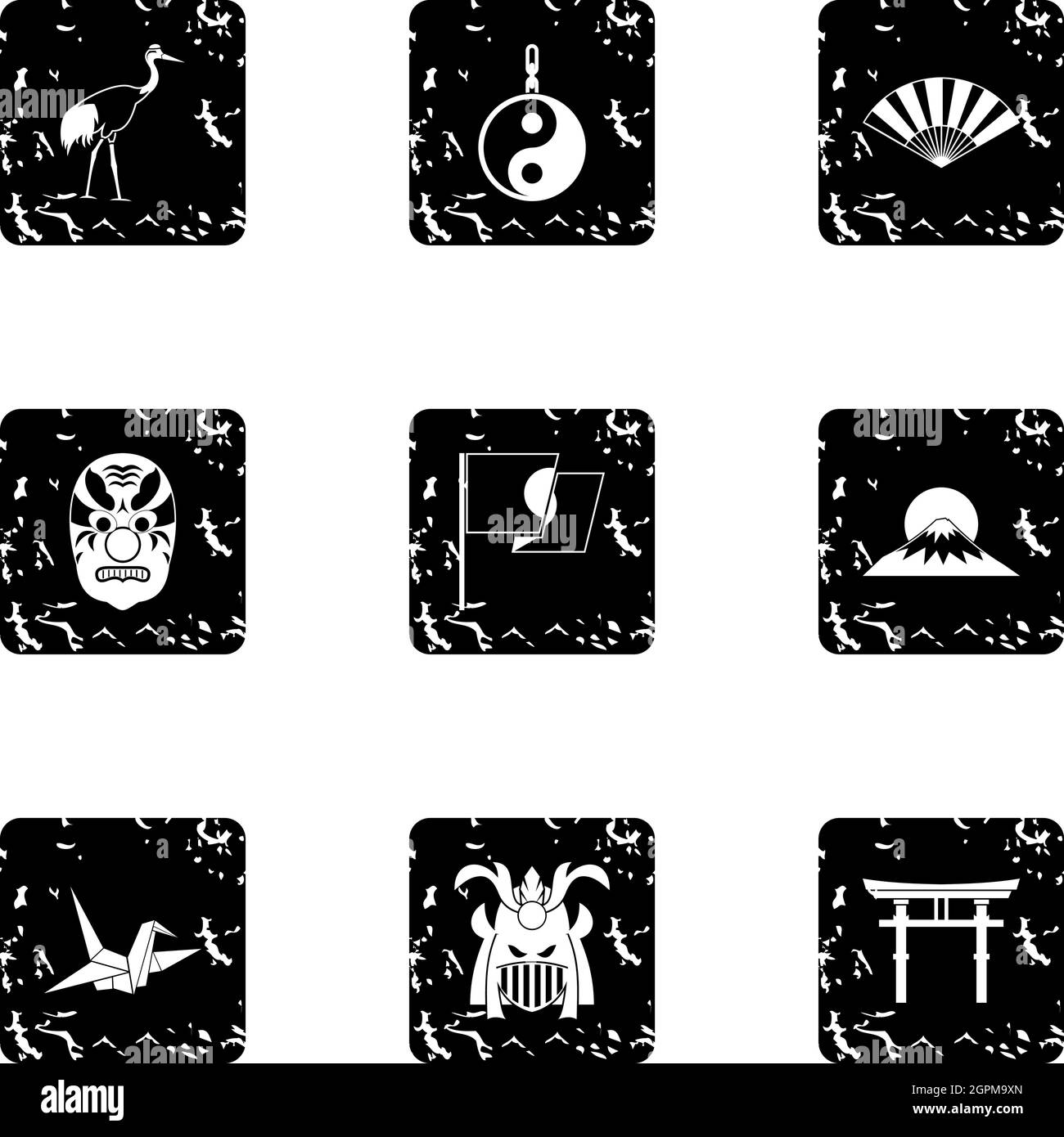 Black and white japan flag Stock Vector Images - Alamy