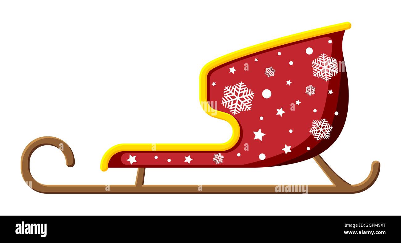 Empty santa sleigh with snowflakes Stock Vector Image & Art - Alamy