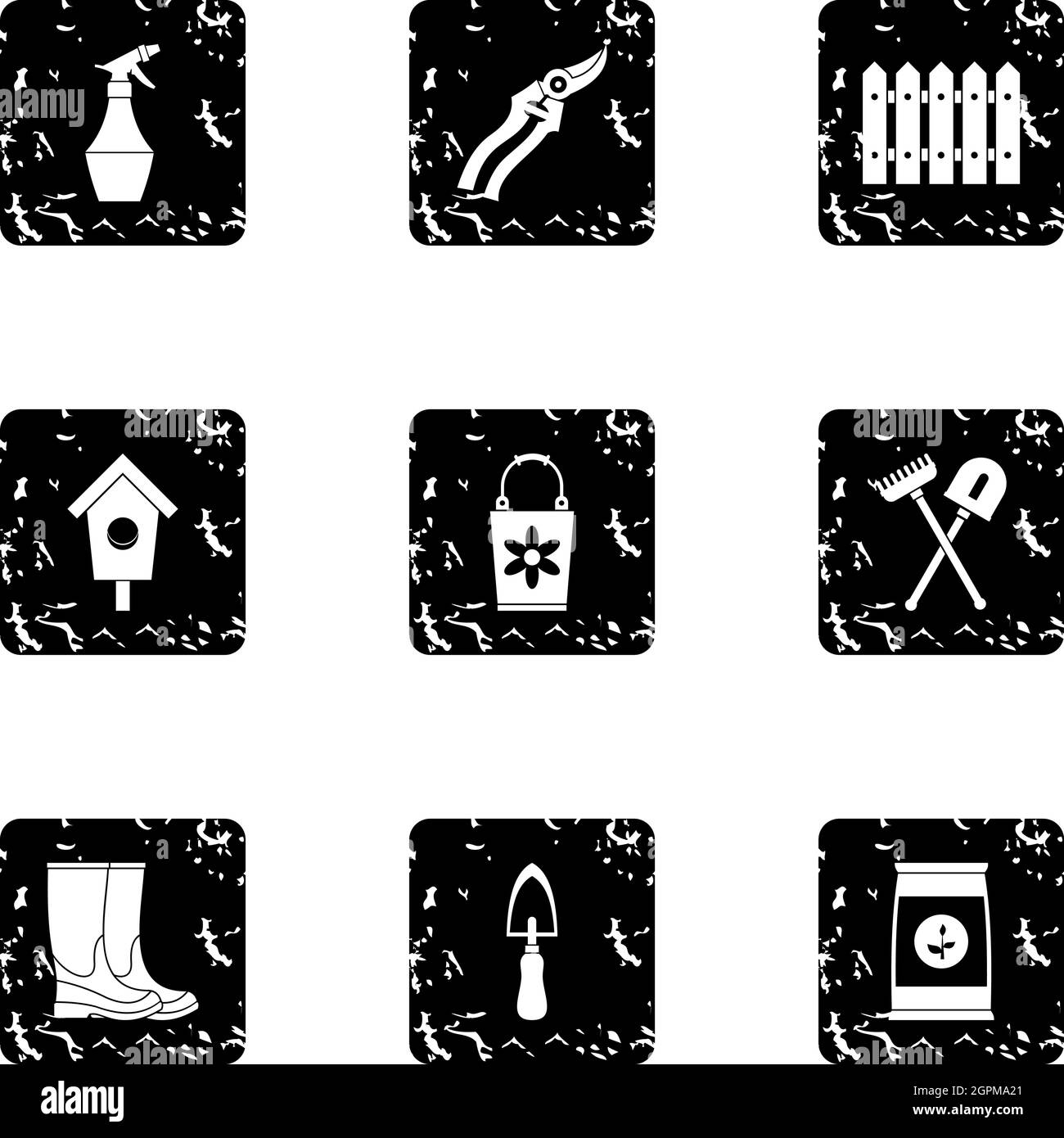 Black and white gardening Stock Vector Images - Alamy