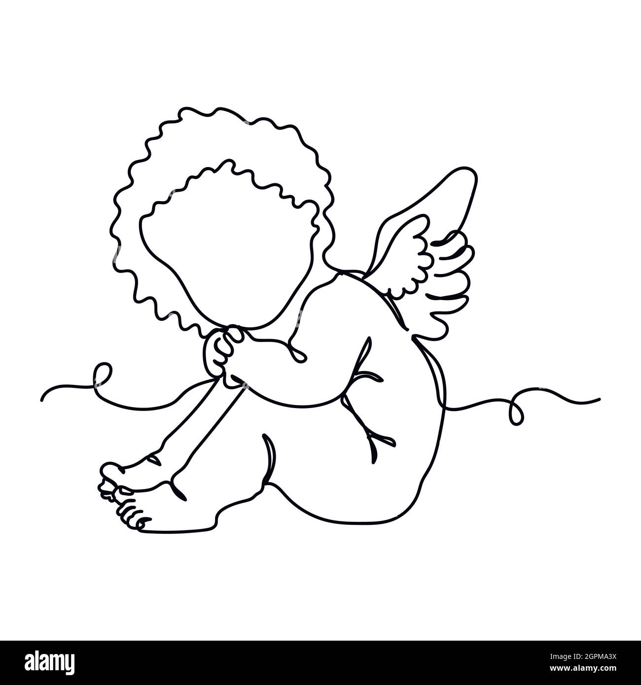 White Baby Angel Silhouette