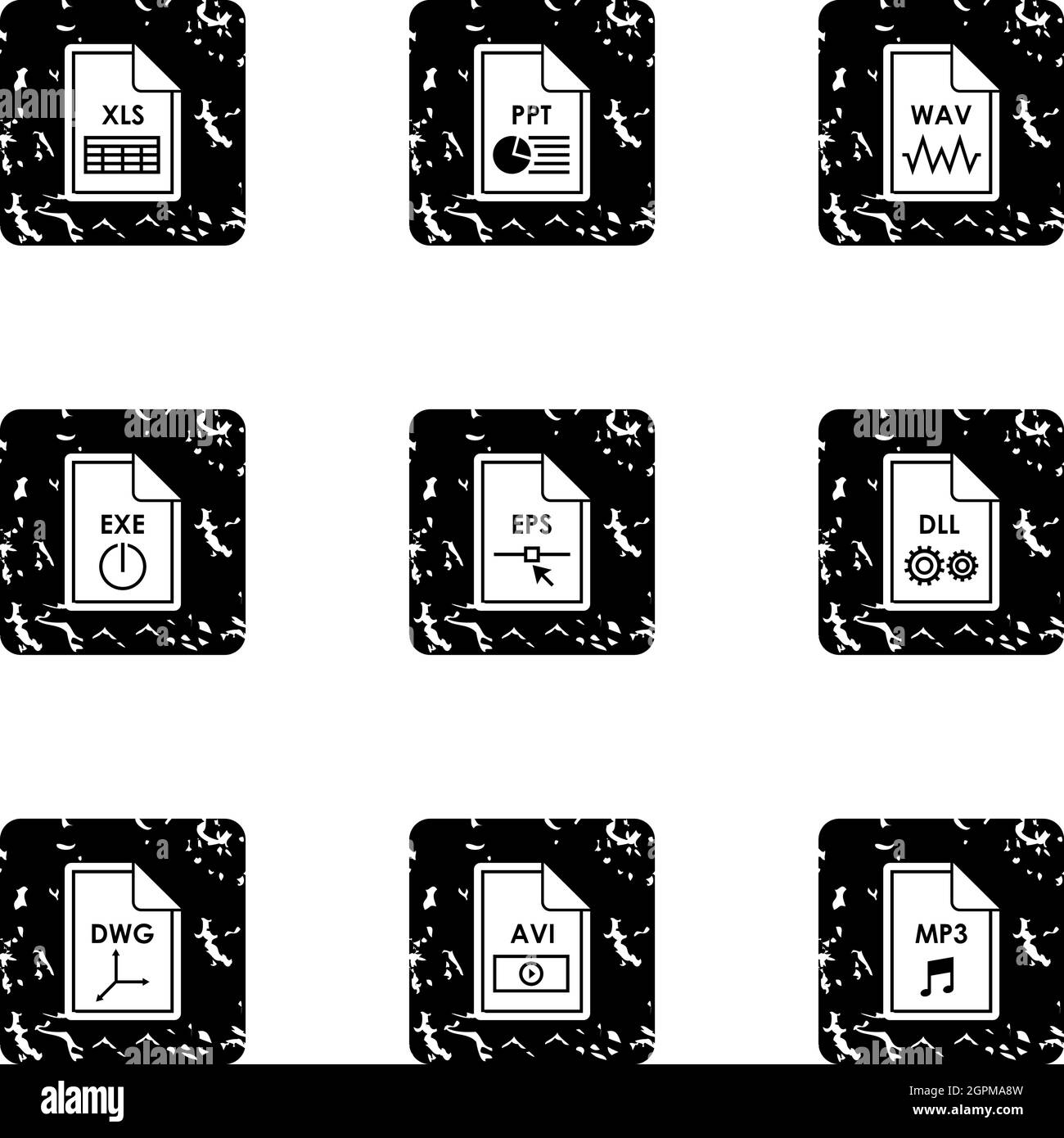 Files icons set, grunge style Stock Vector Image & Art - Alamy