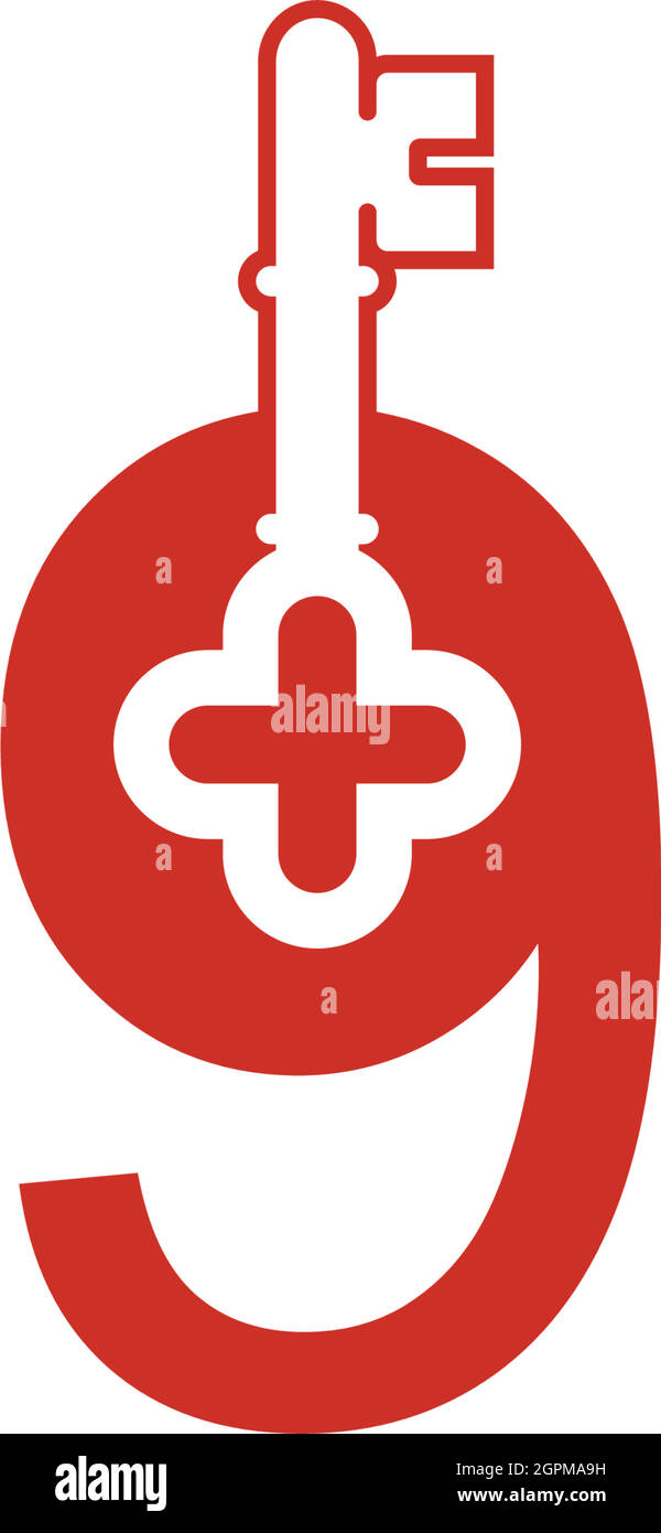 Number 9 key Stock Vector Images - Alamy
